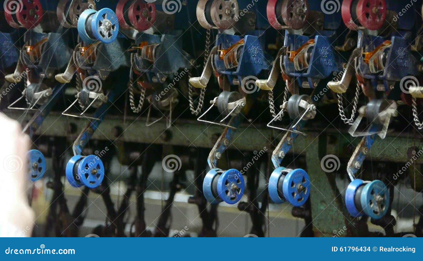 Reeling Machine and Textile-machine in Operation.Workers Reeling at ...