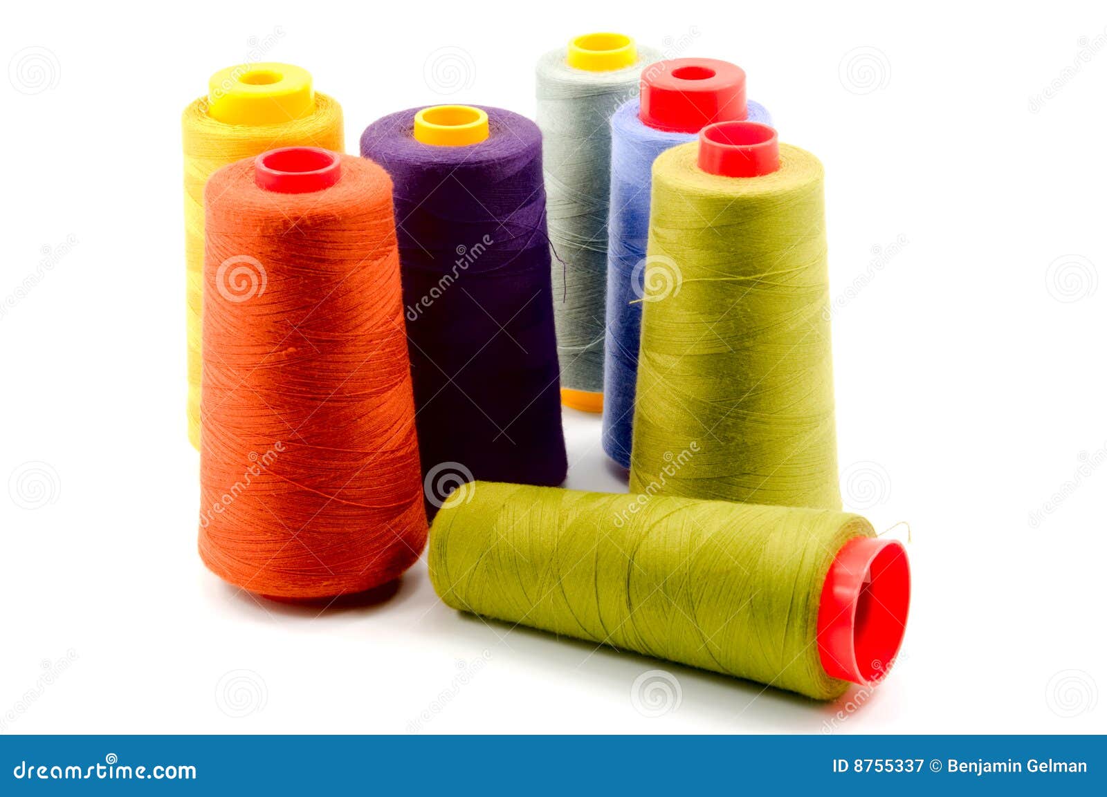 Reels of colored threads stock image. Image of embroider - 8755337