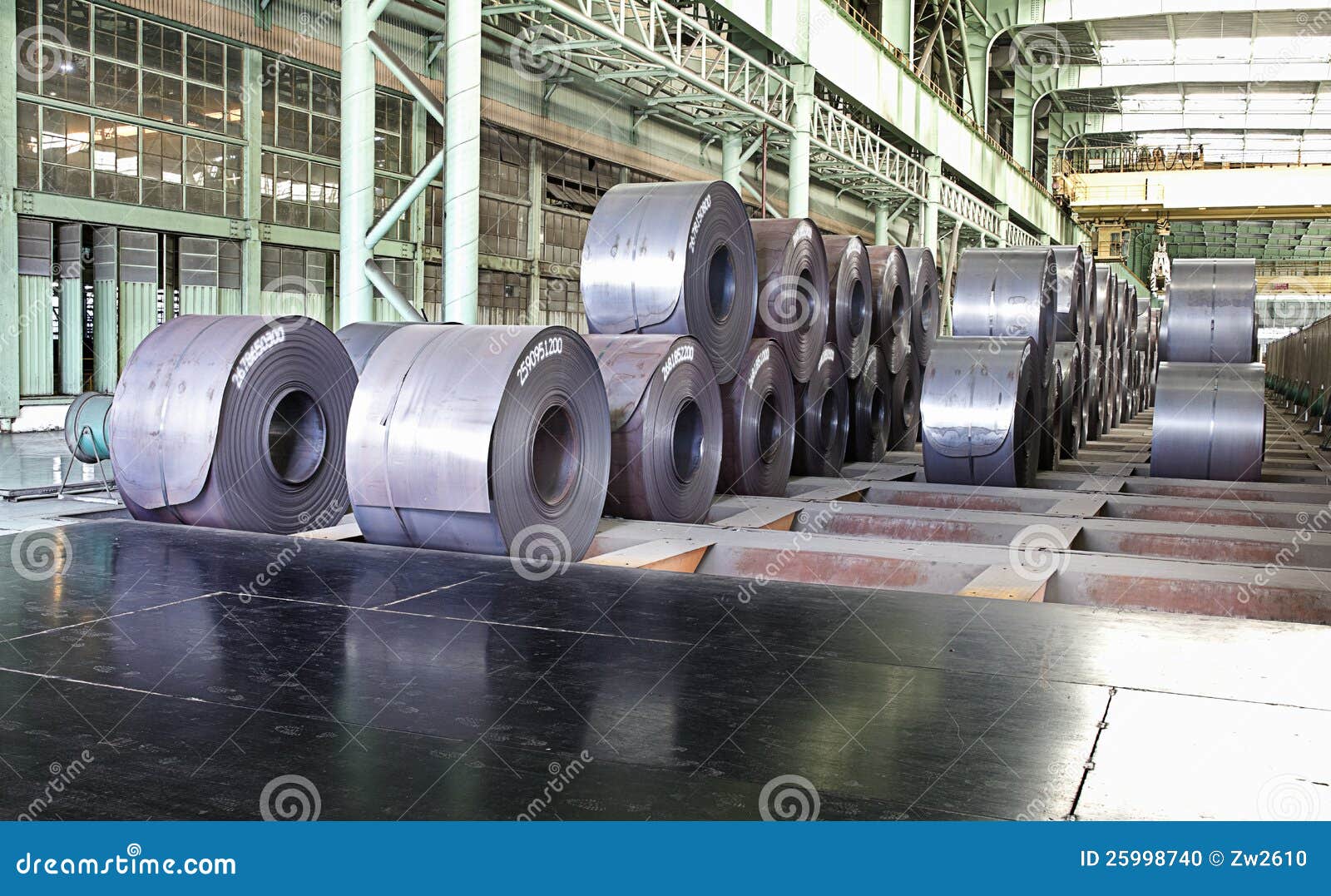 Reels of Steel Plate in Shop Stock Photo - Image of building, goods ...