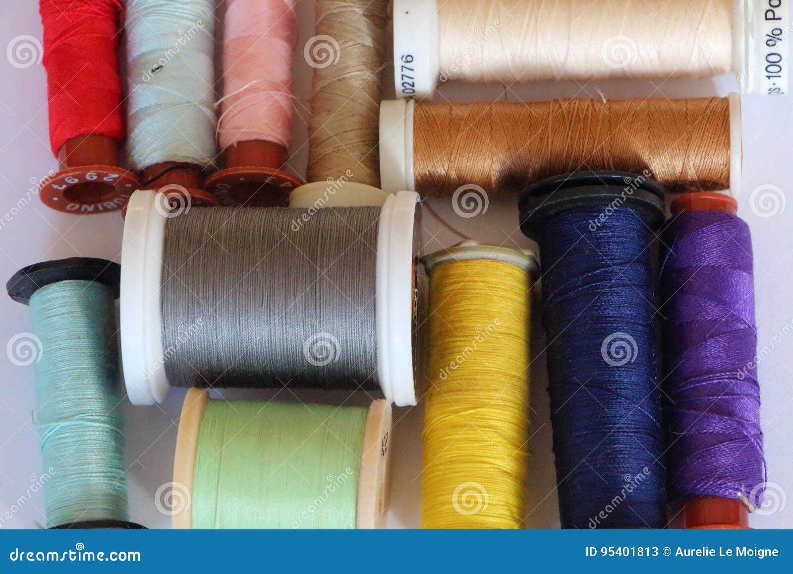 Reels of thread for sewing stock image. Image of textile - 95401813