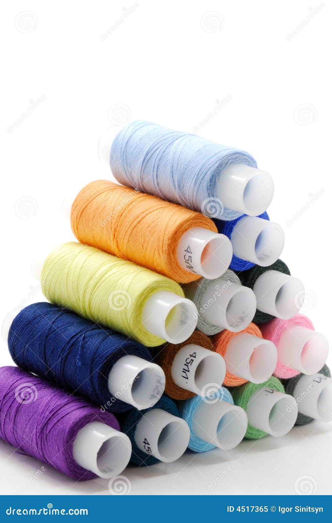 Reels of threads stock image. Image of pyramide, background - 4517365