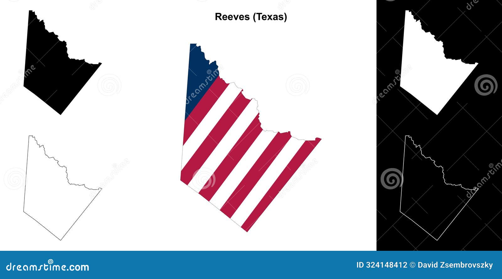 Map Of Reeves County In Texas State On White Background. Single County ...