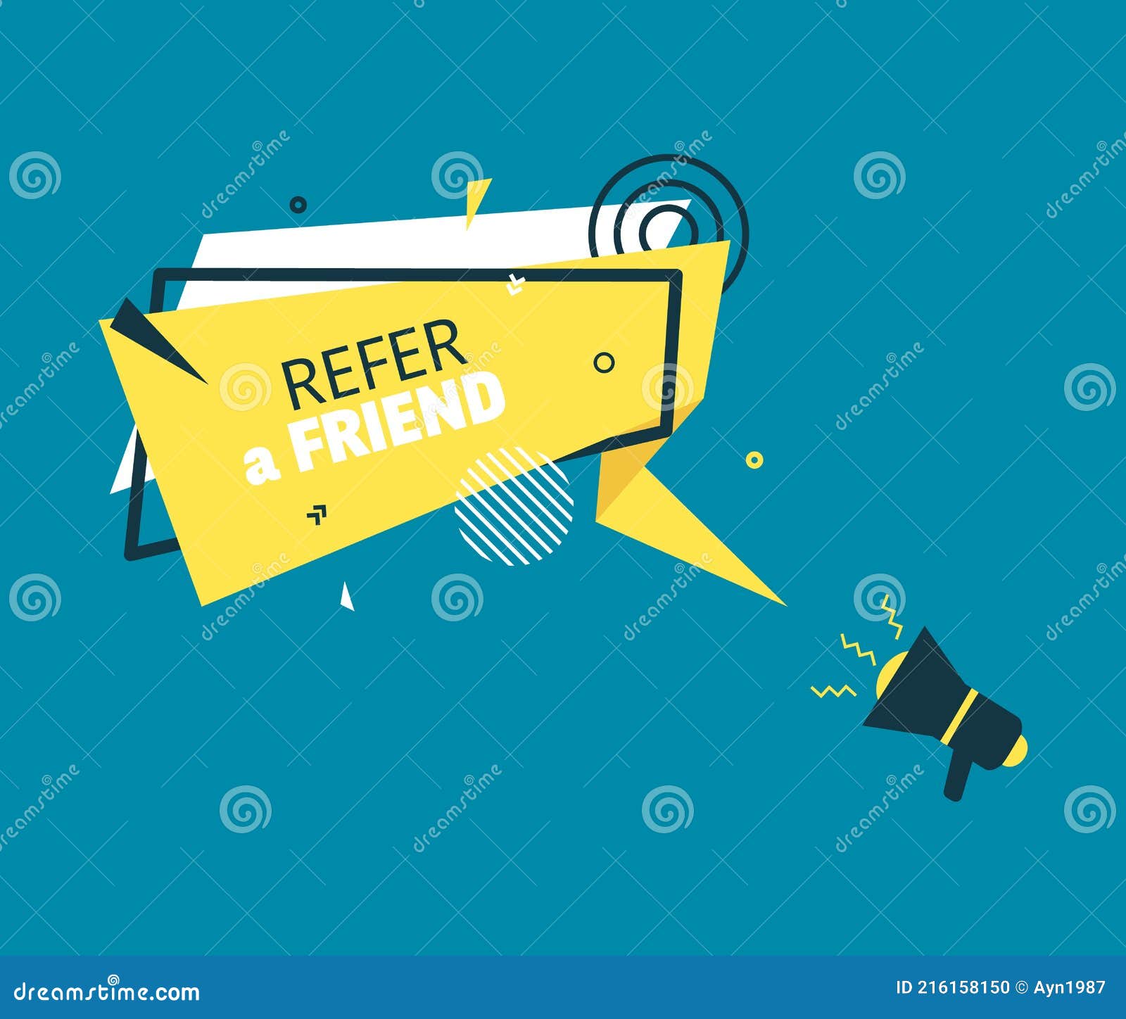 Refer Friend Badge in Flat Style. Referral Program Labels with ...
