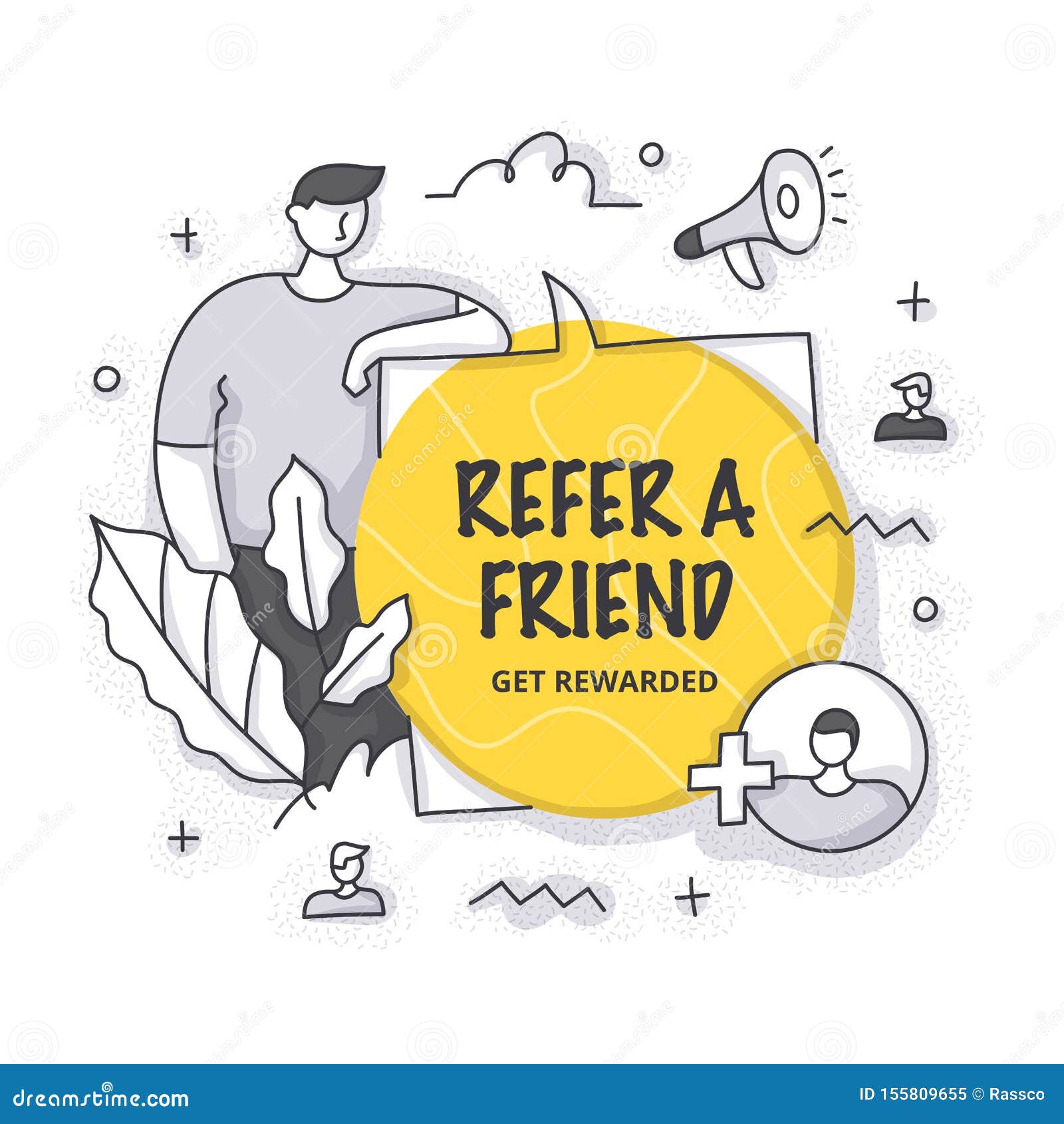 Refer a Friend Concept stock vector. Illustration of recommendation ...