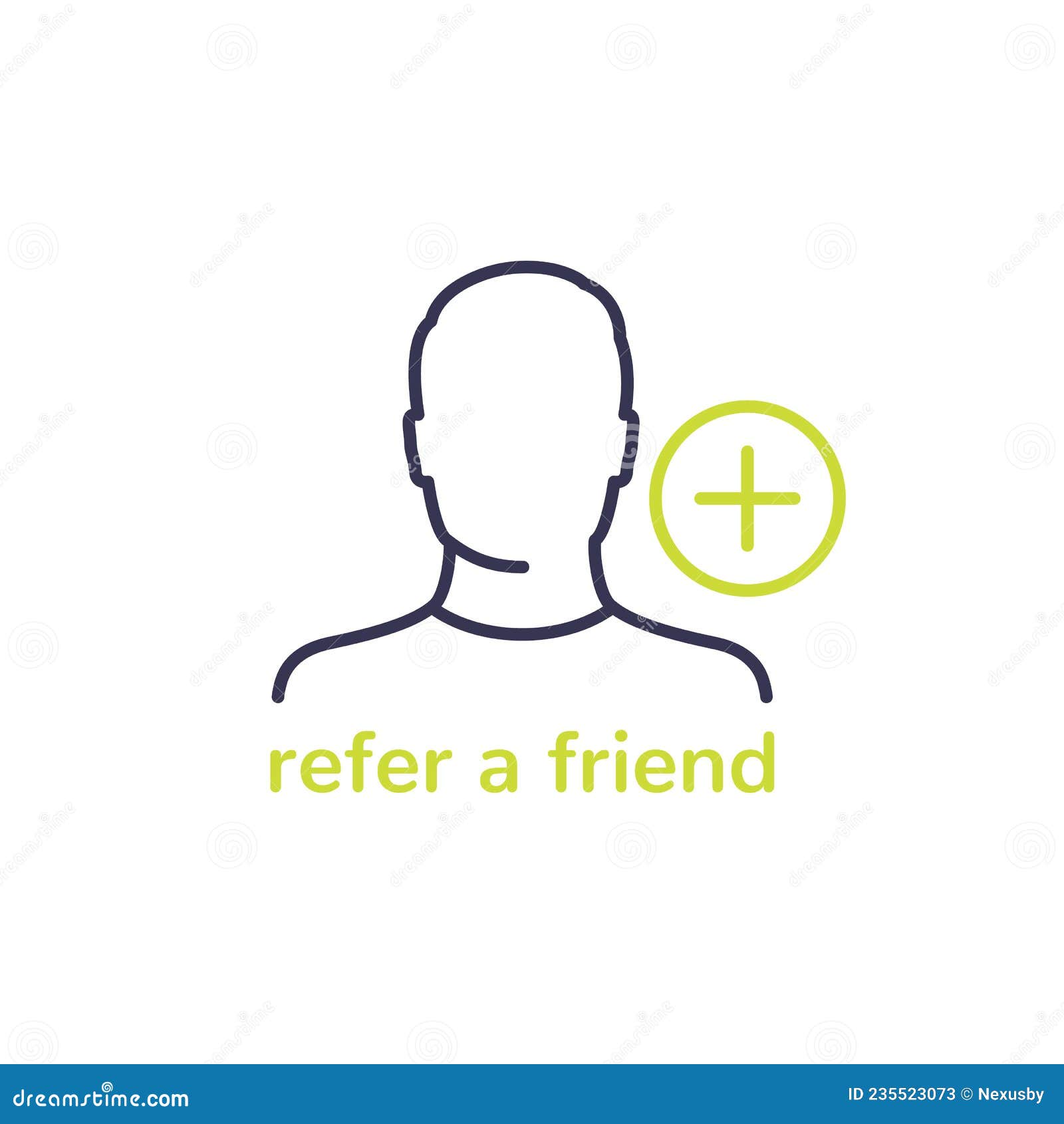 Refer a Friend Icon, Line Vector Design Stock Vector - Illustration of ...