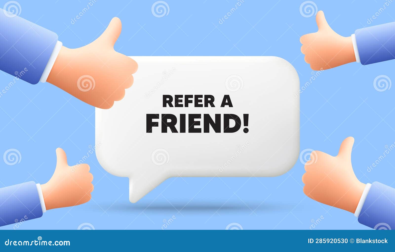 Refer a Friend Symbol. Referral Program Sign. 3d Speech Bubble Banner ...