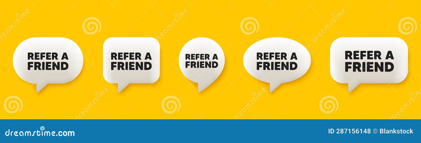 Refer a Friend Symbol. Referral Program Sign. 3d Speech Chat Bubbles ...