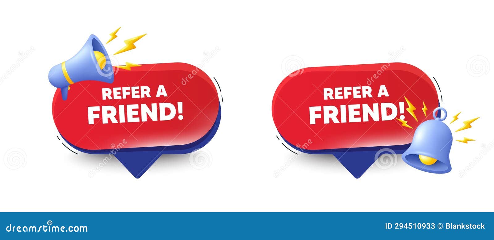 Refer a Friend Symbol. Referral Program Sign. Red Speech Bubbles ...