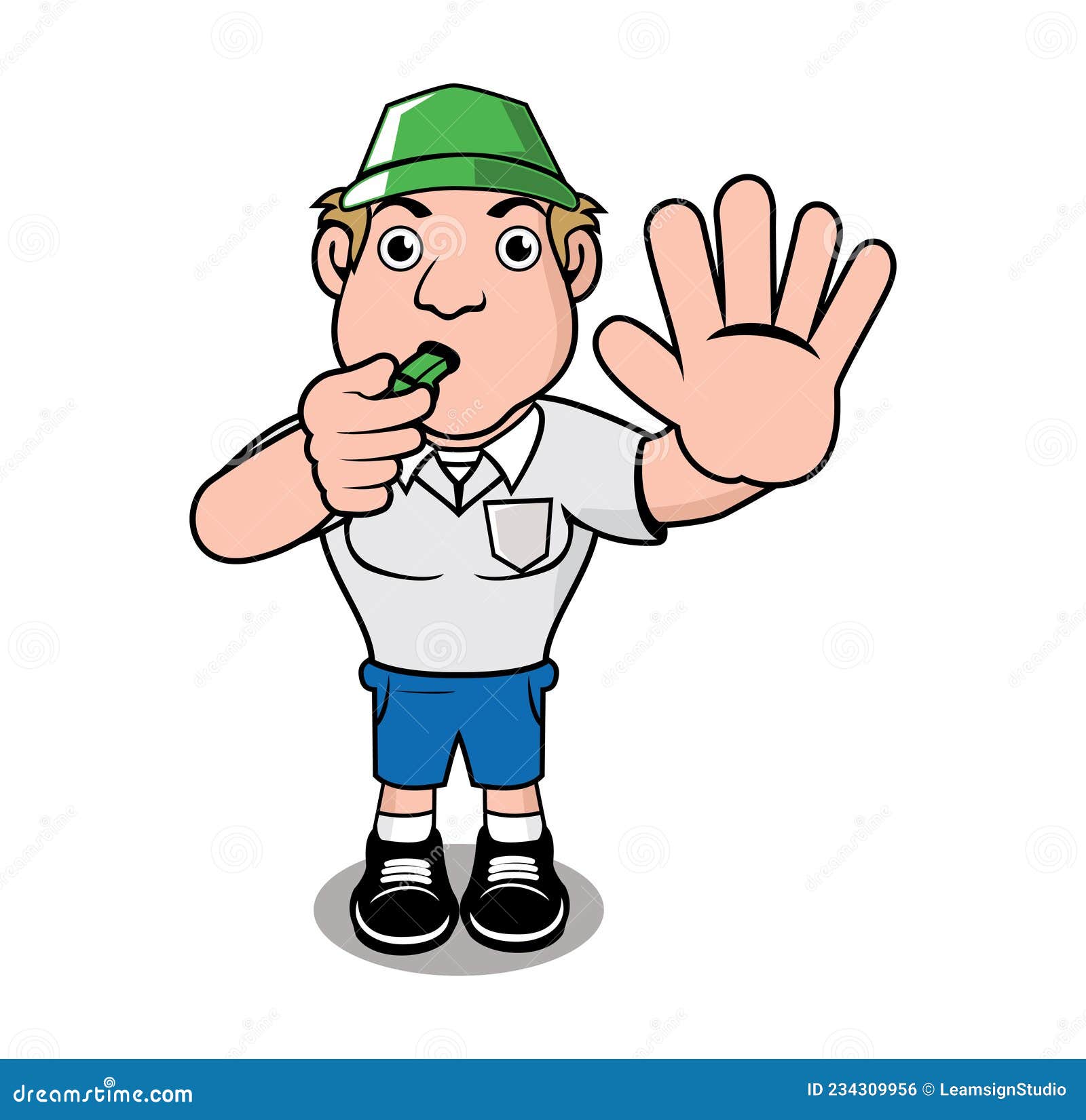 Referee Cartoon Character Design Illustration Stock Vector ...