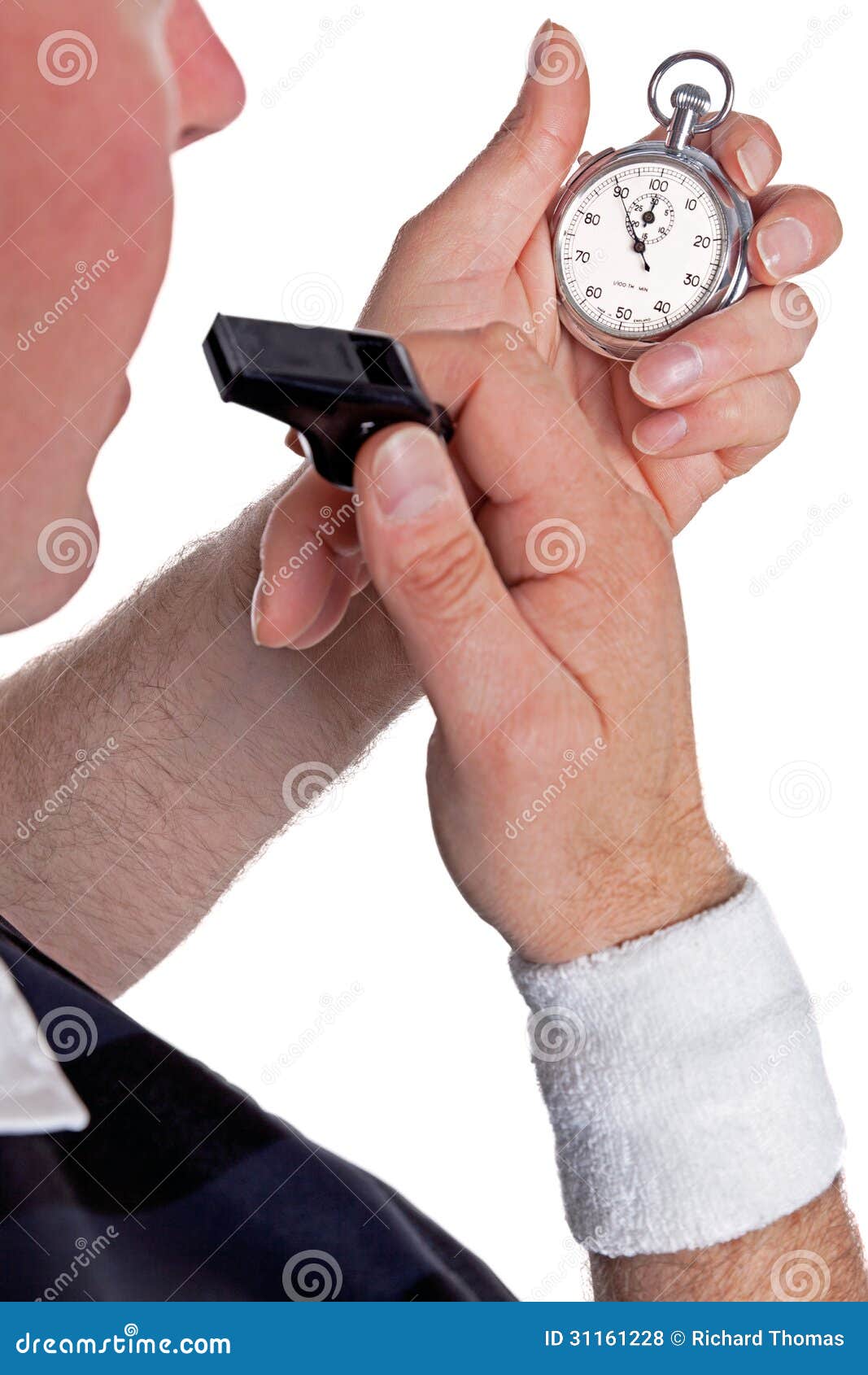 Referee checking stopwatch stock photo. Image of final - 31161228