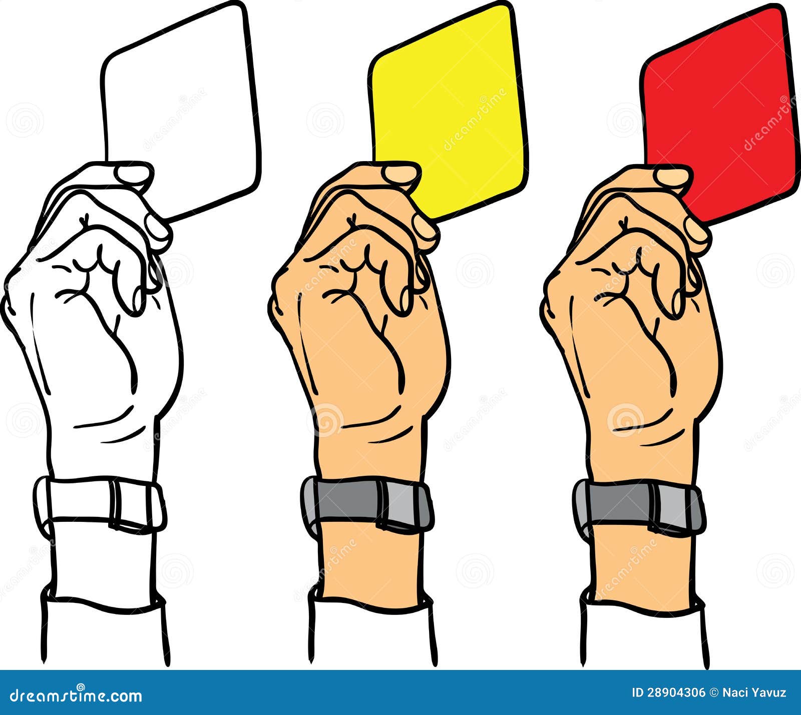 Referee Showing Cards, Line Art Illustration Stock Vector ...