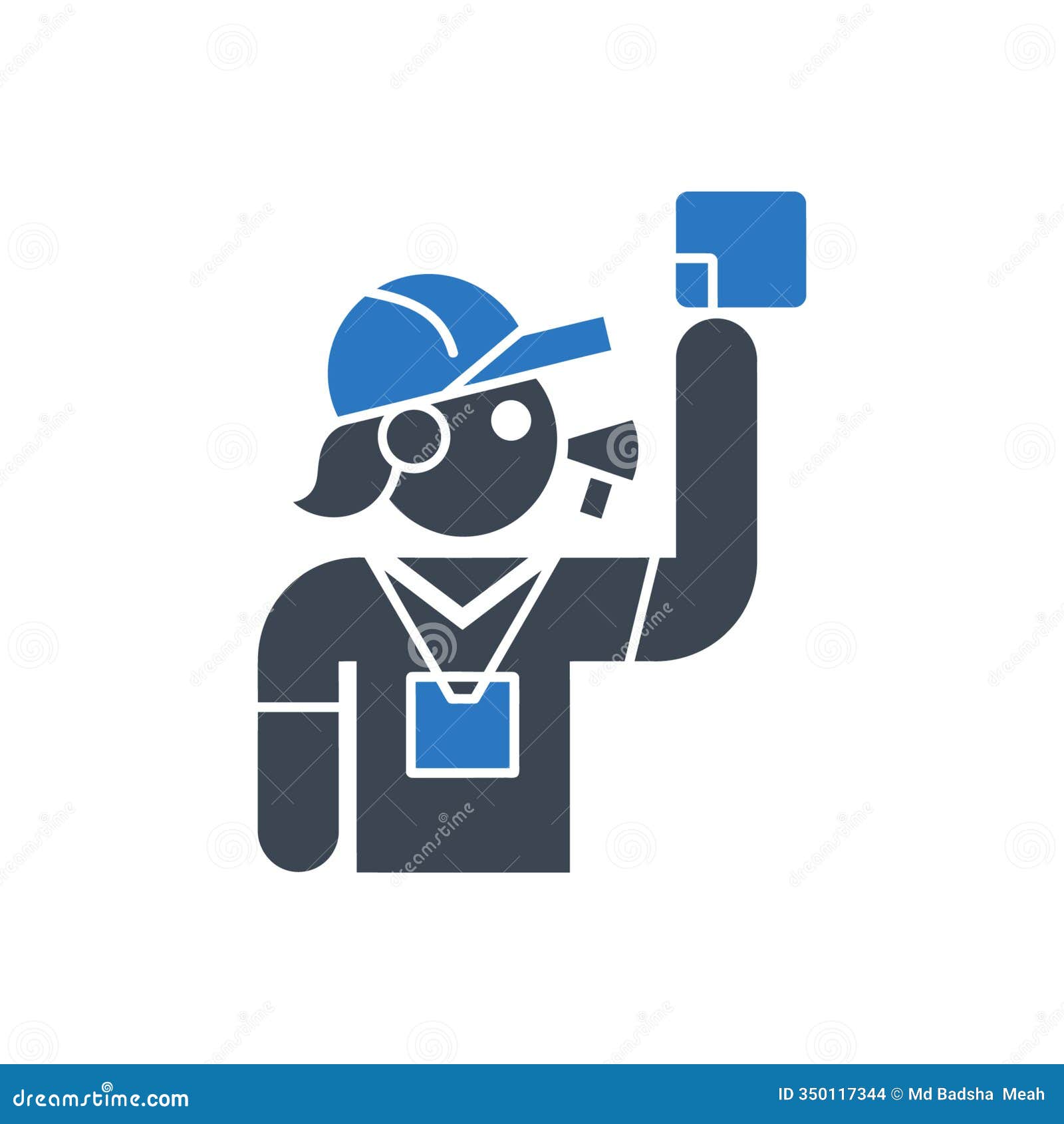 Referee Holding Card Icon stock vector. Illustration of whistle - 350117344