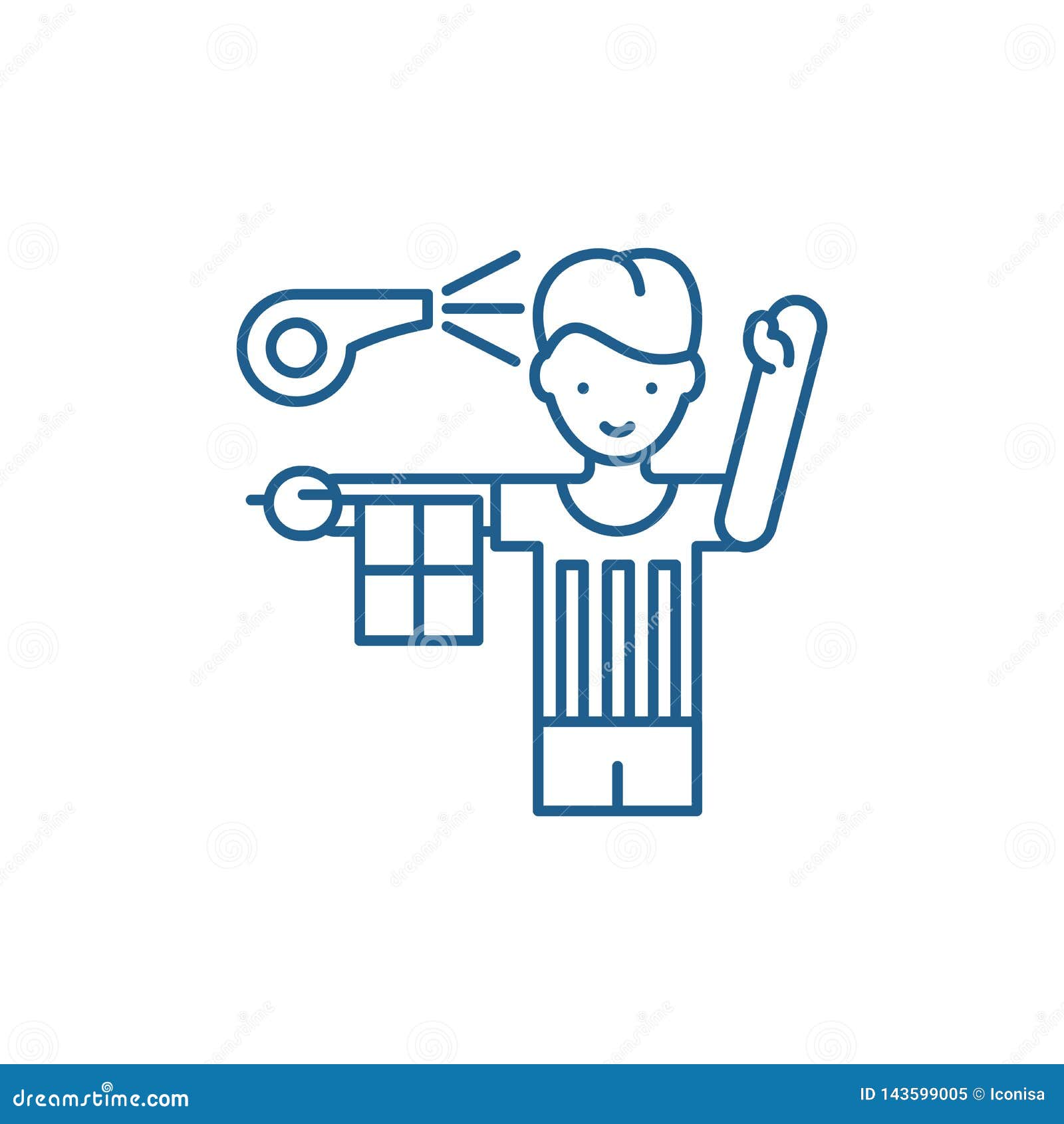 Referee Line Icon Concept. Referee Flat Vector Symbol, Sign, Outline ...