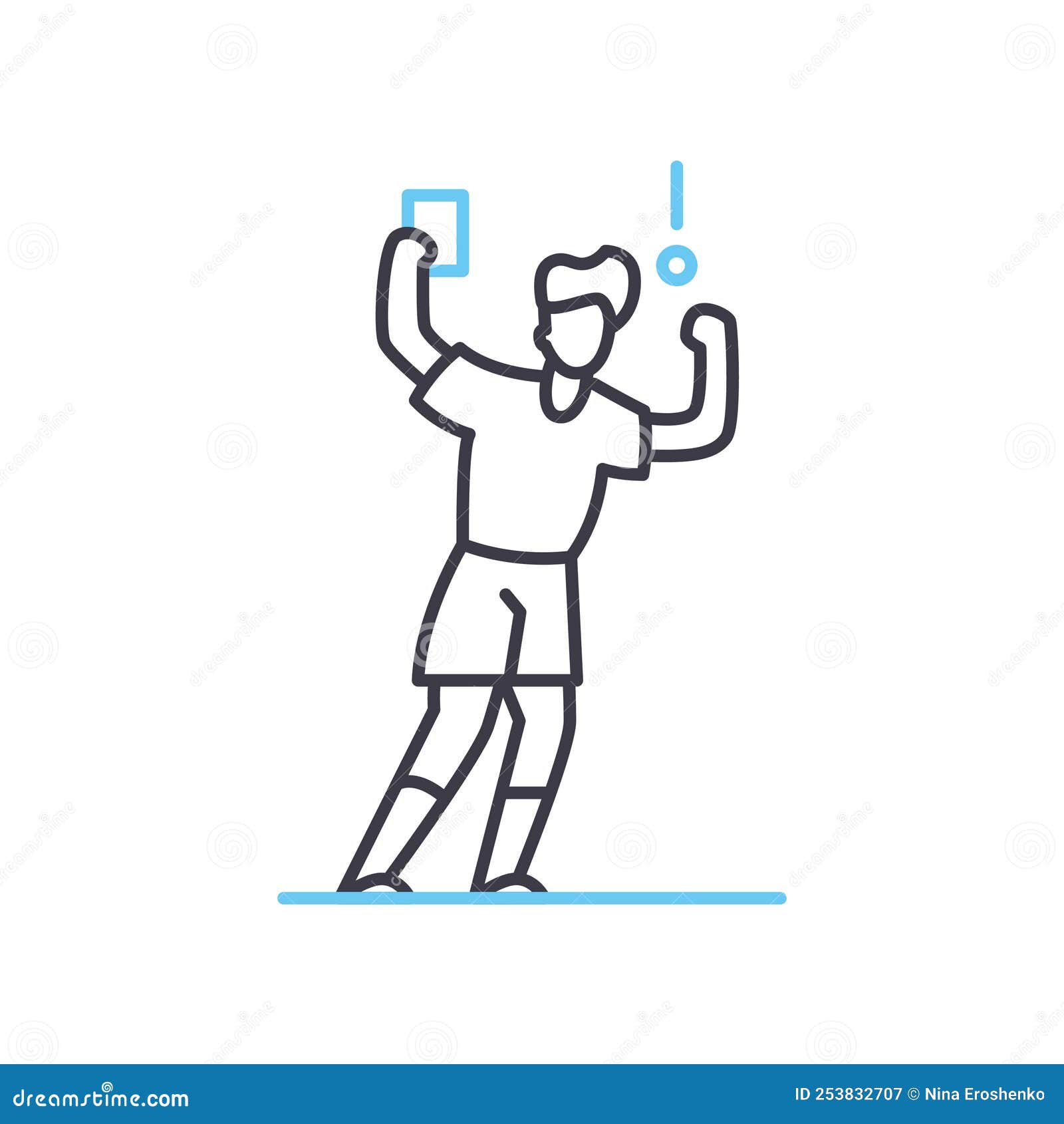 Referee Line Icon, Outline Symbol, Vector Illustration, Concept Sign ...