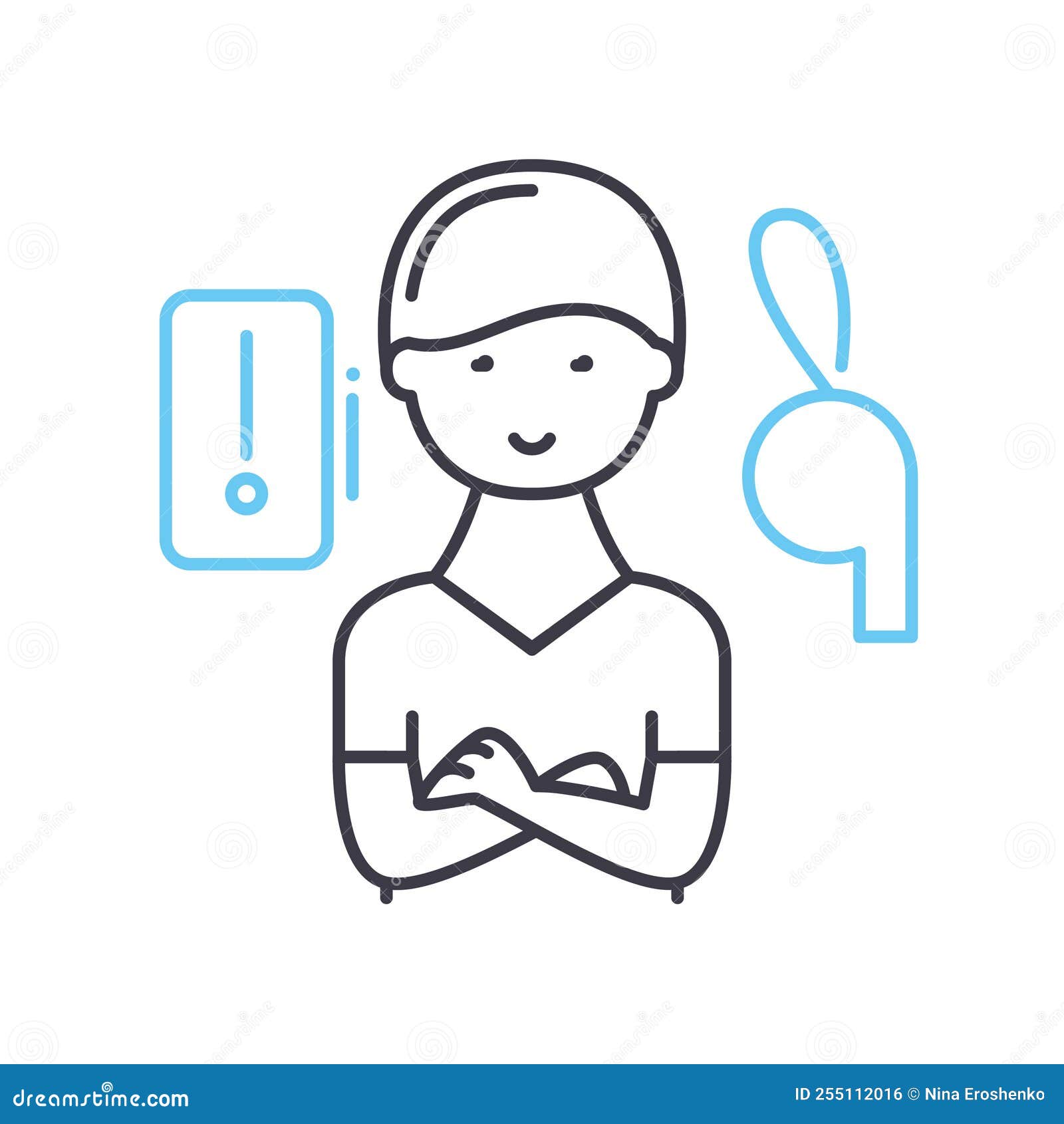 Referee Line Icon, Outline Symbol, Vector Illustration, Concept Sign ...