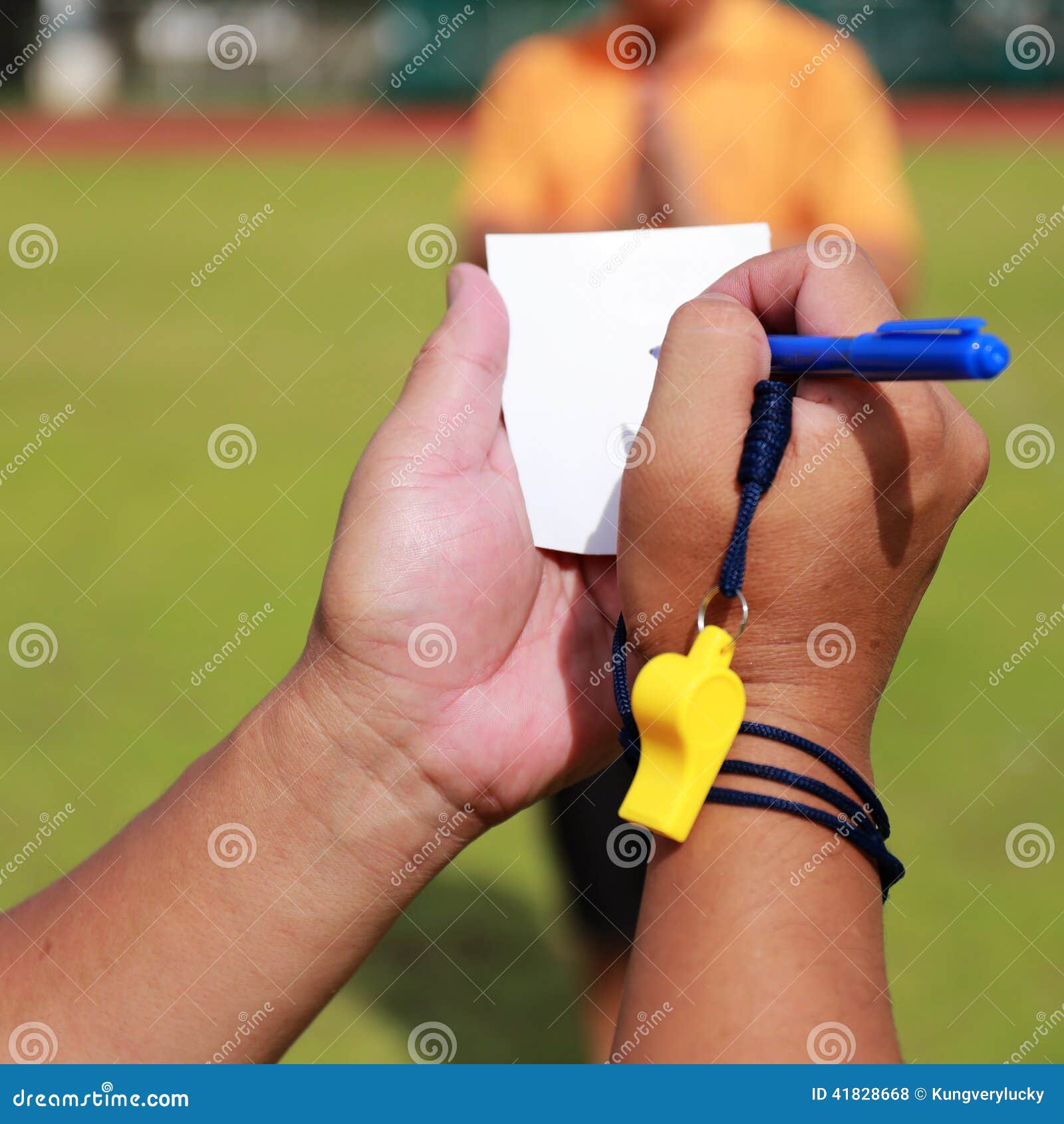 Referee note his paper stock photo. Image of soccer, human - 41828668