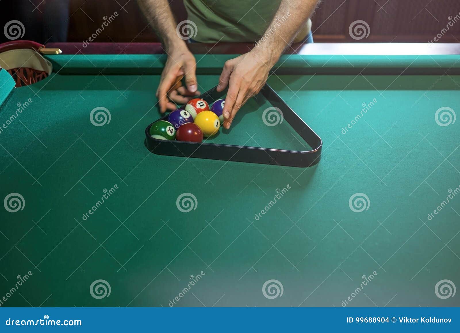 Referee Preparing the Billiard Balls on Pool Table Stock Photo - Image ...