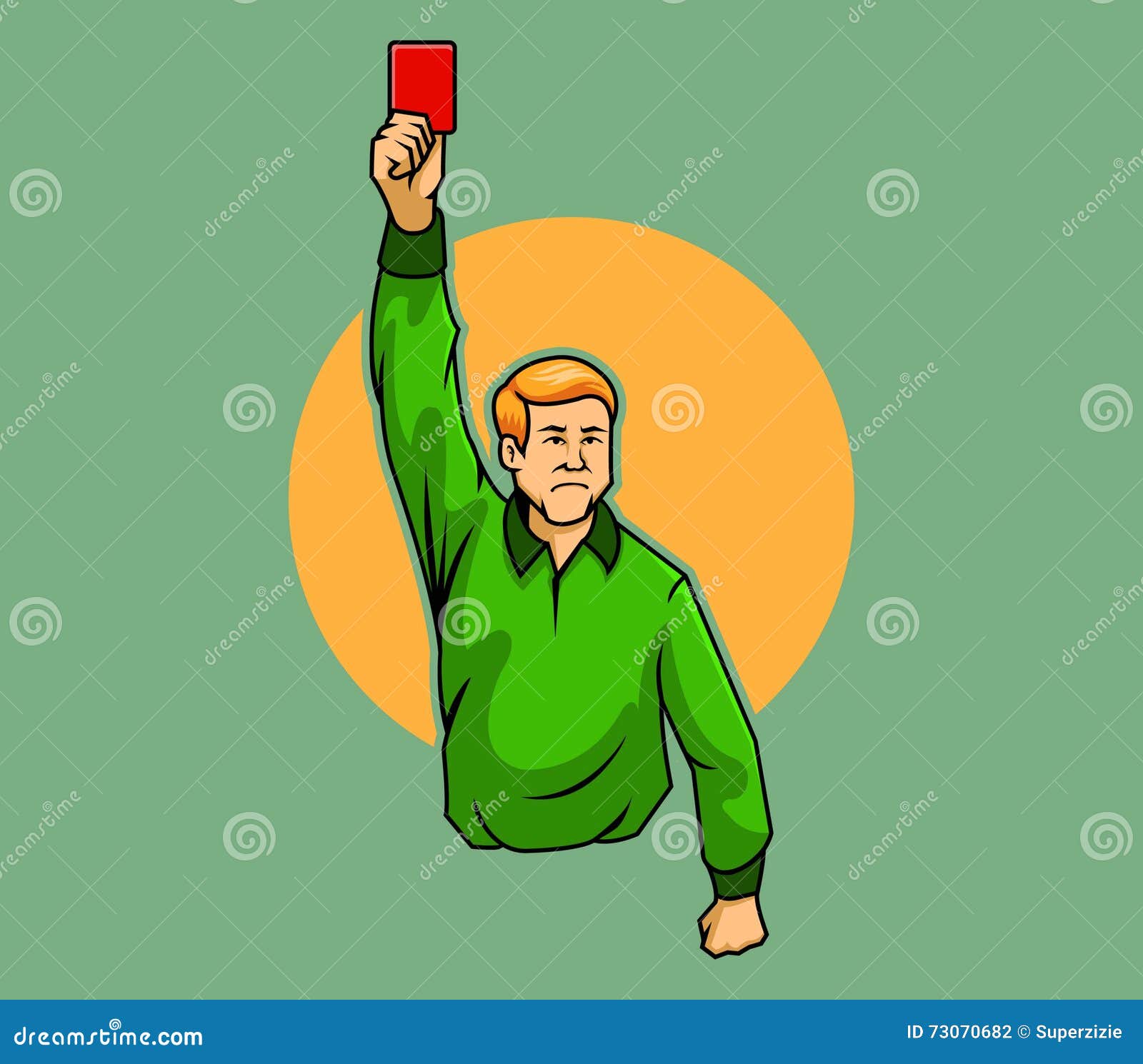 Referee Raise Red Card stock vector. Illustration of symbol - 73070682