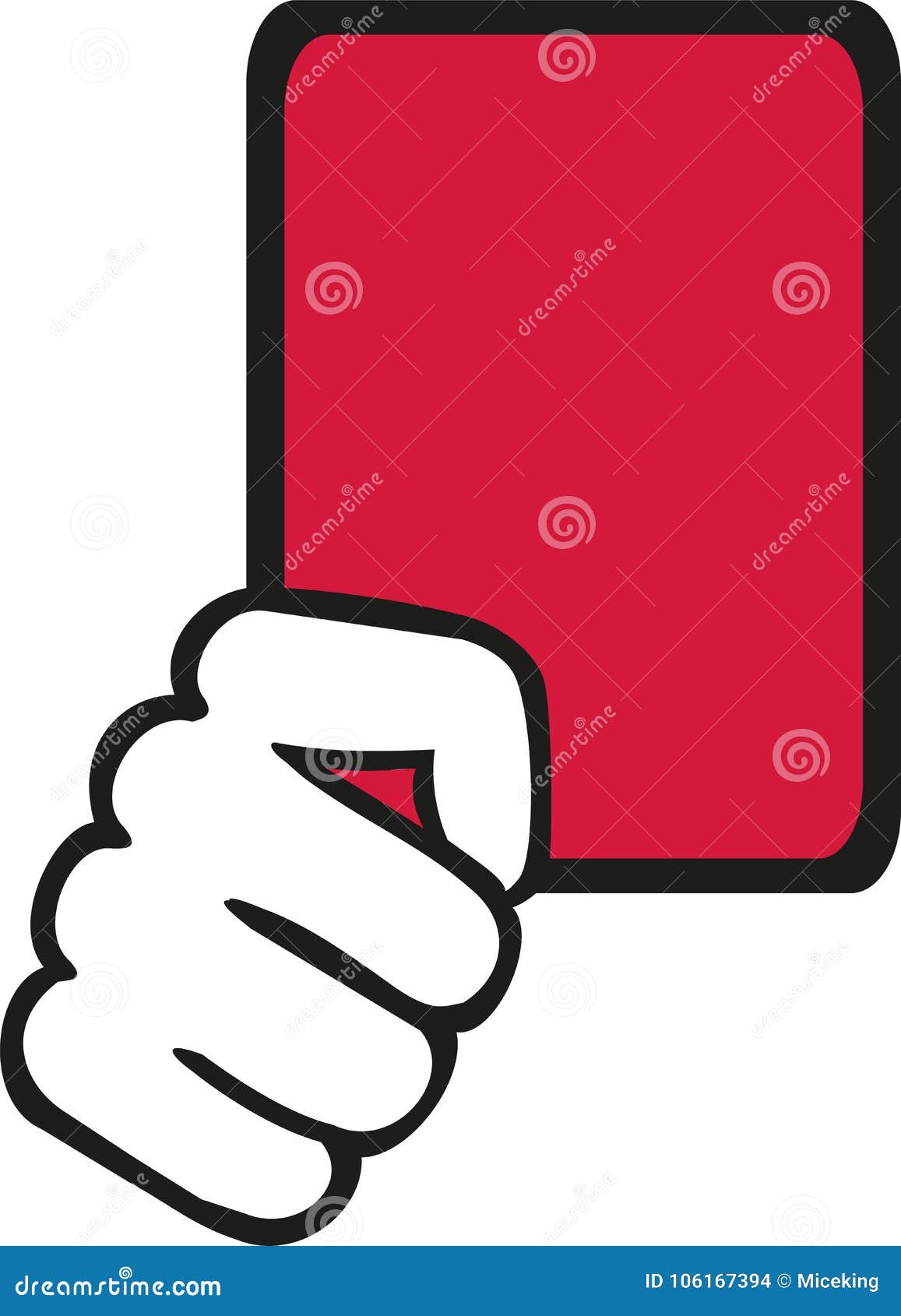 Referee Red Card Hand Soccer Stock Vector - Illustration of penalty ...