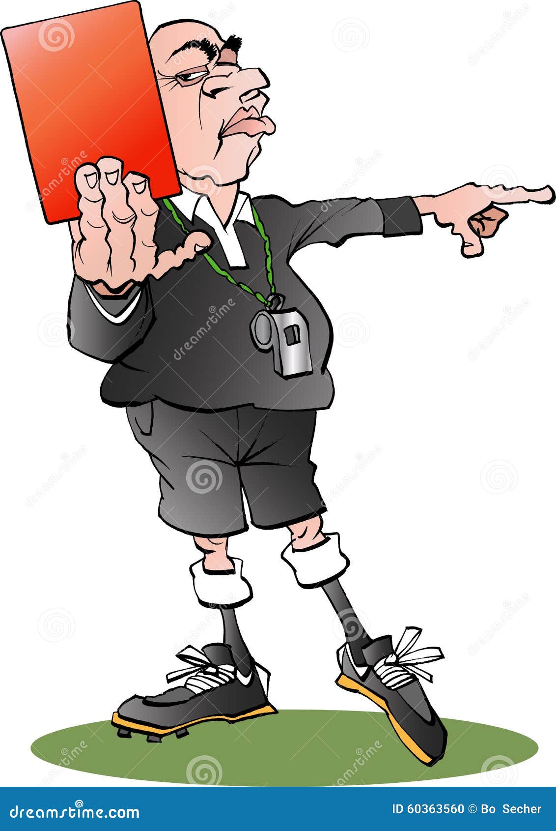 Referee with a red card stock vector. Illustration of team - 60363560