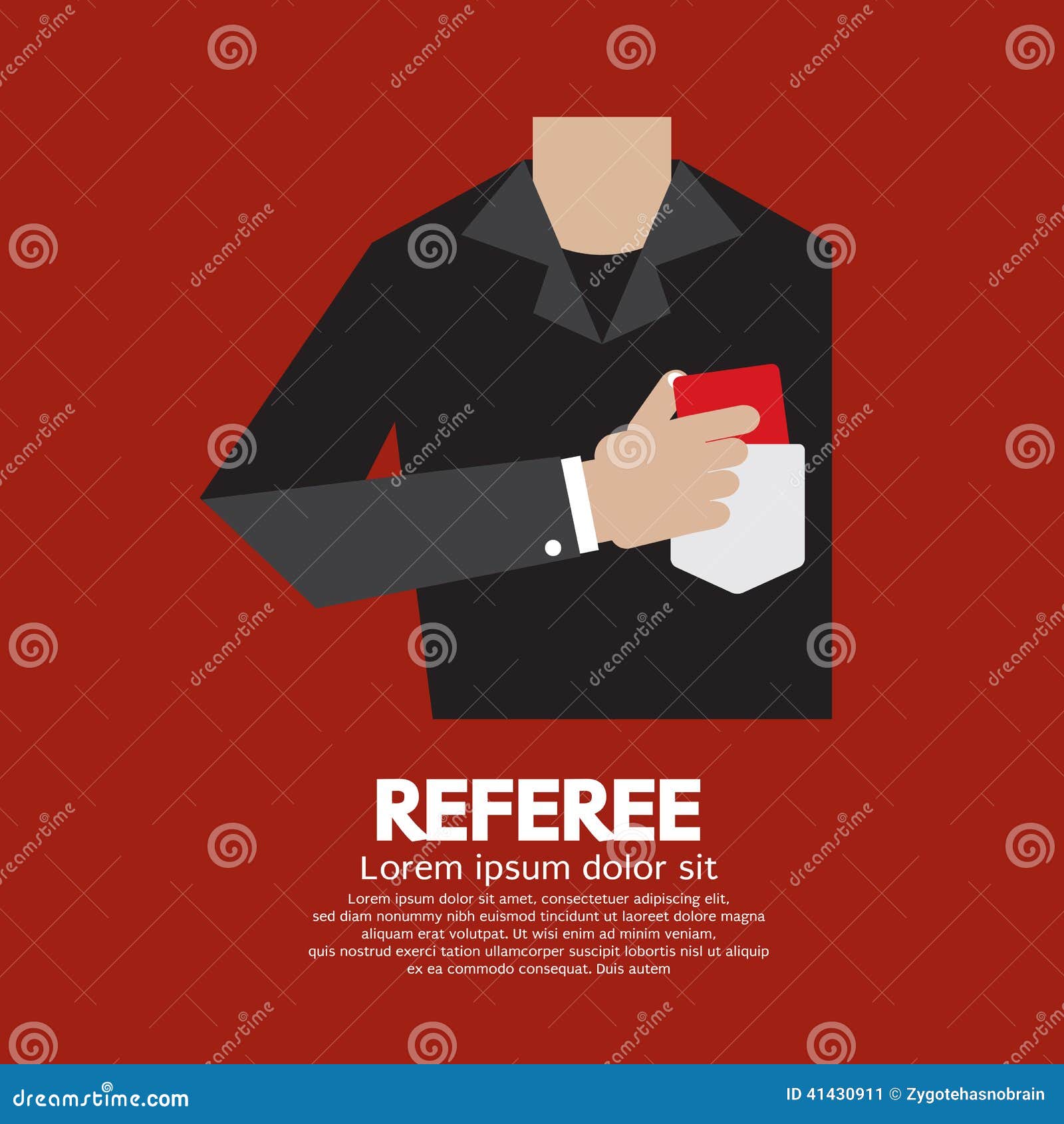 Referee with Red Card stock vector. Illustration of foul - 41430911