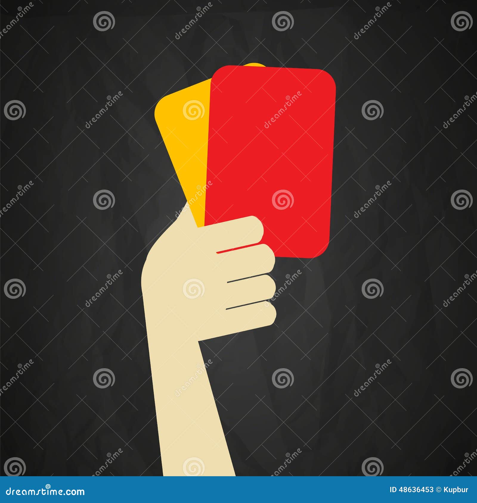 Referee Red and Yellow Cards Stock Vector - Illustration of punishment ...