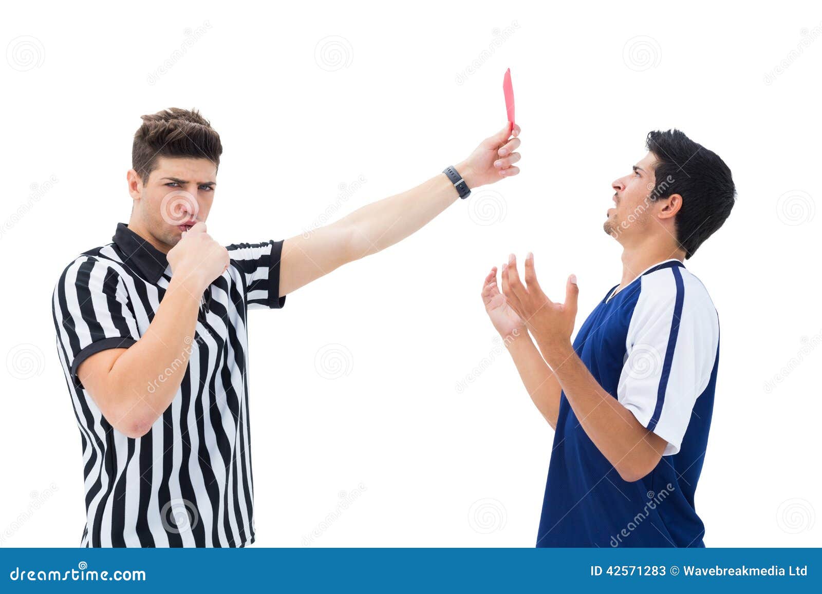 Referee Sending Off Football Player Stock Image - Image of authority ...