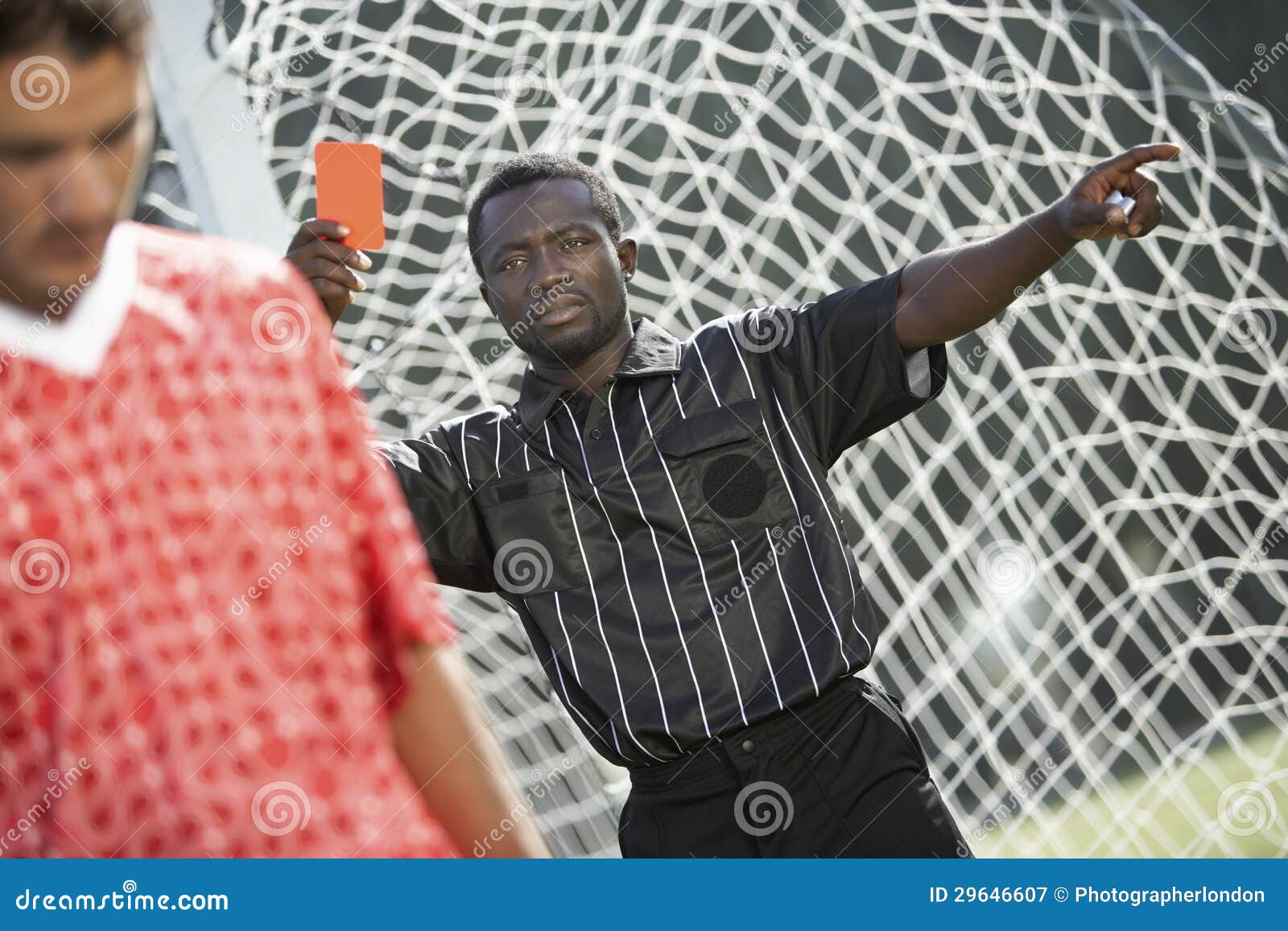 Referee Showing Red Card stock image. Image of player - 29646607