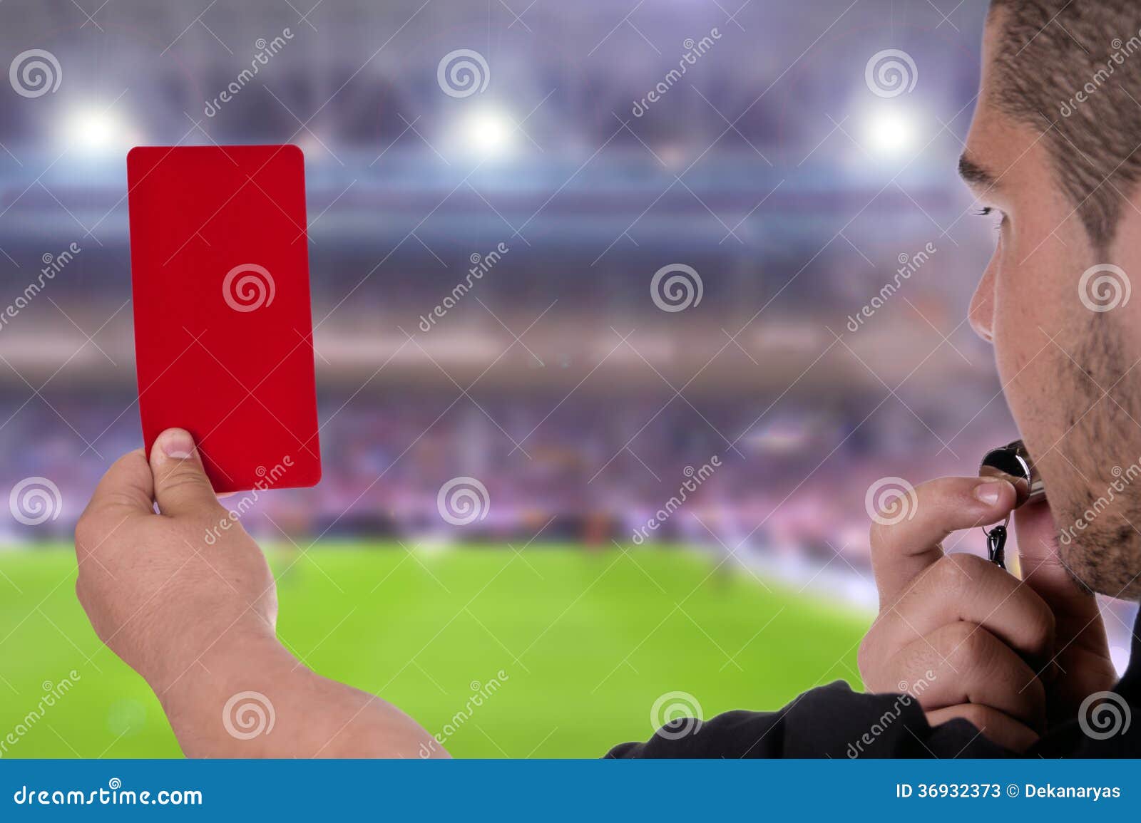 Referee Showing the Red Card Stock Image - Image of competition, ball ...