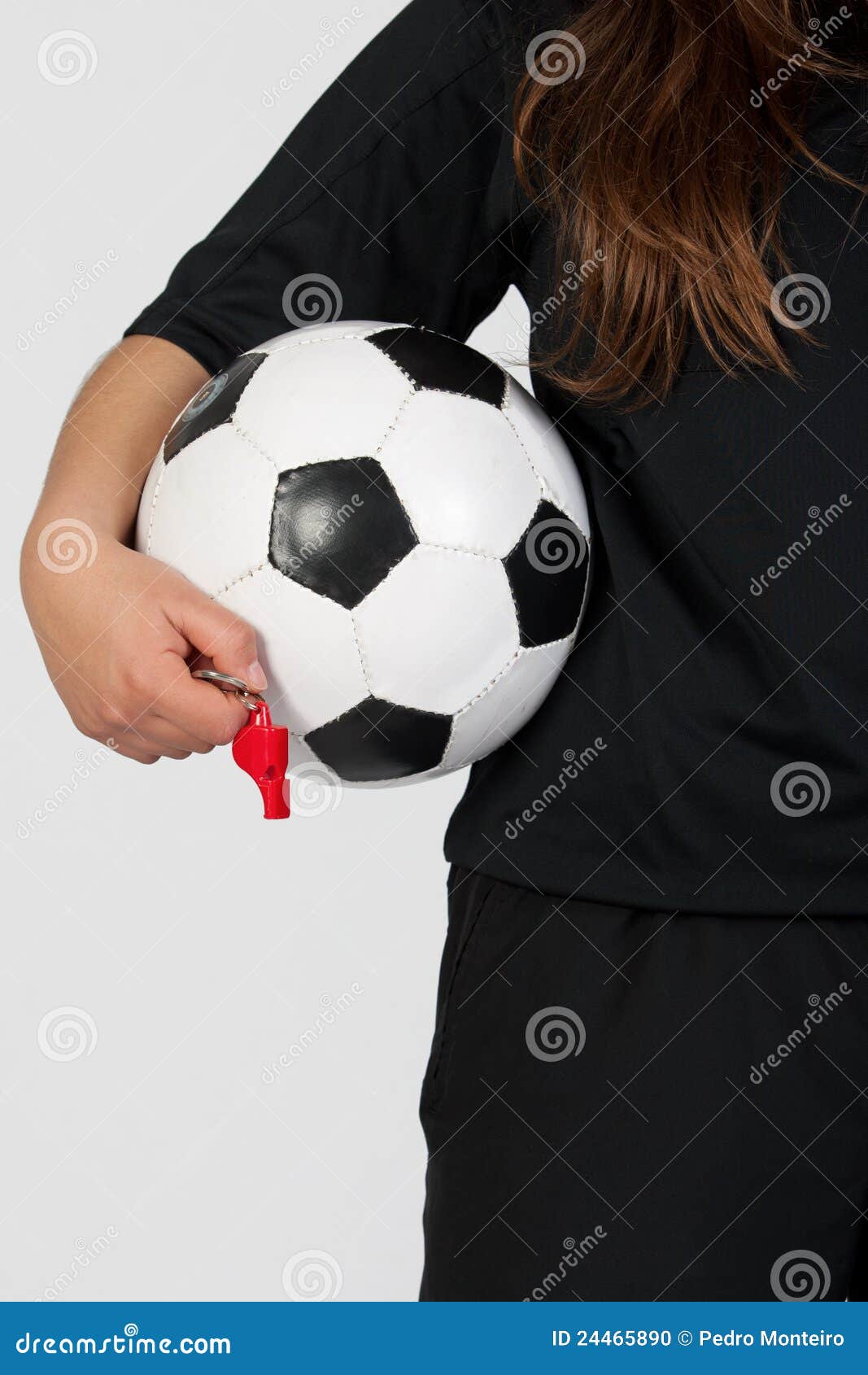 Referee with a soccer ball stock photo. Image of football - 24465890