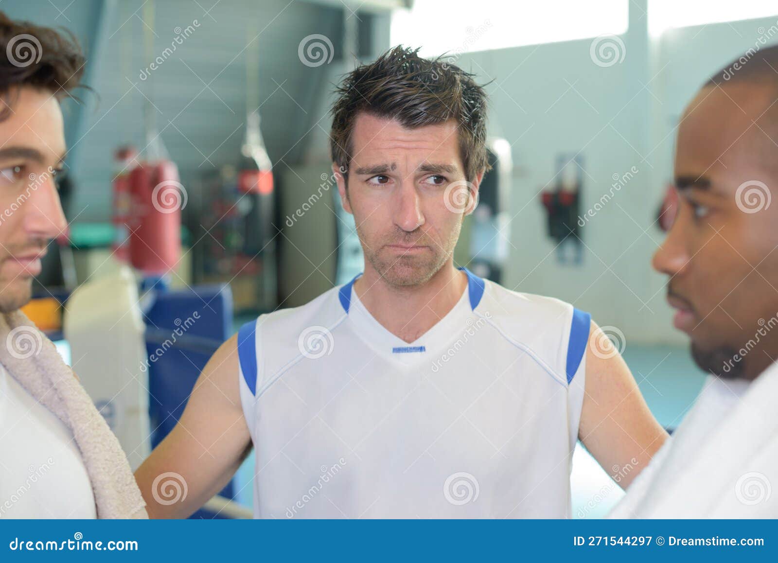 Referee in between Two Boxers Psyching Eachother Out Stock Image ...