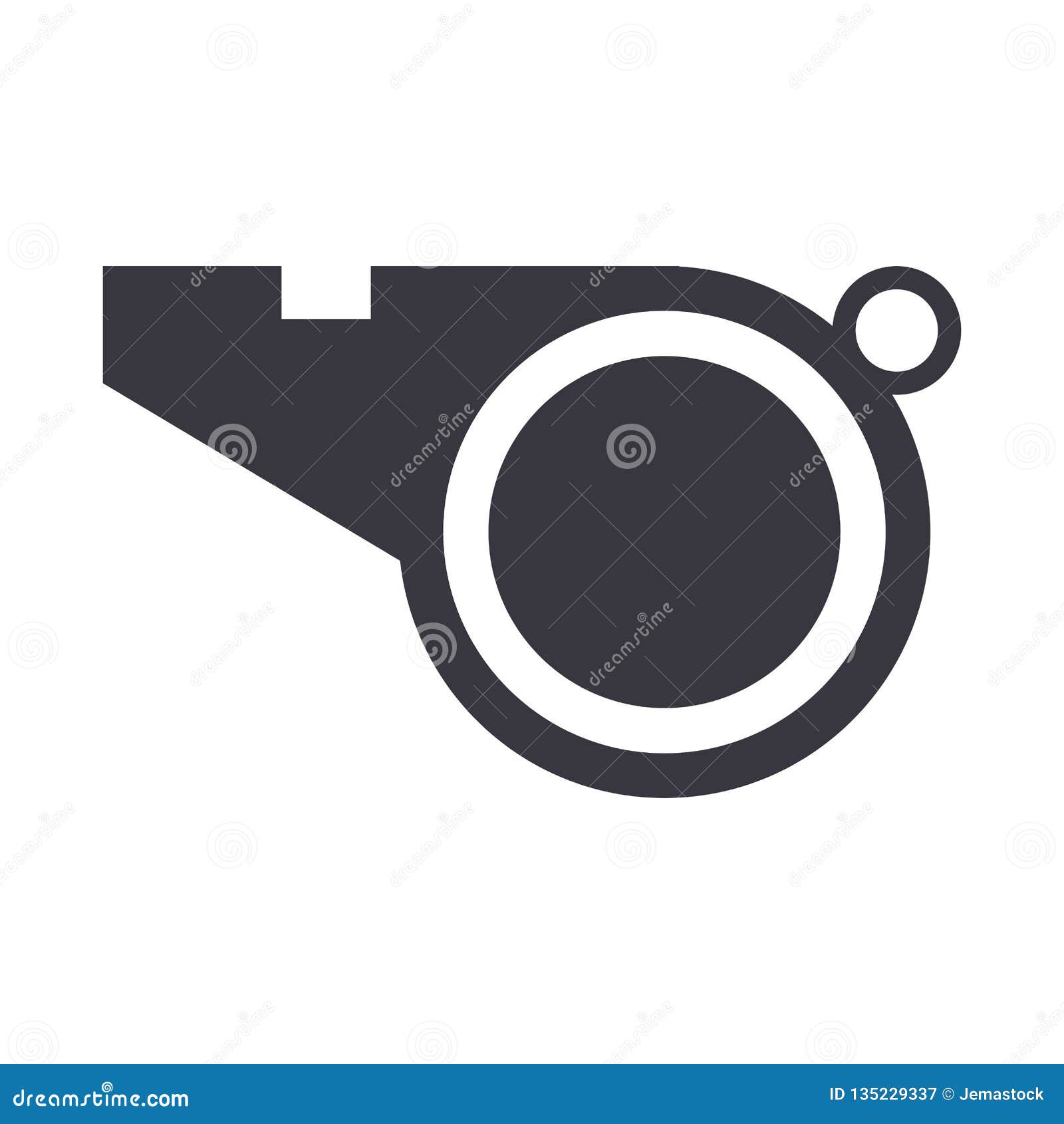 Referee whistle icon stock vector. Illustration of symbol - 135229337