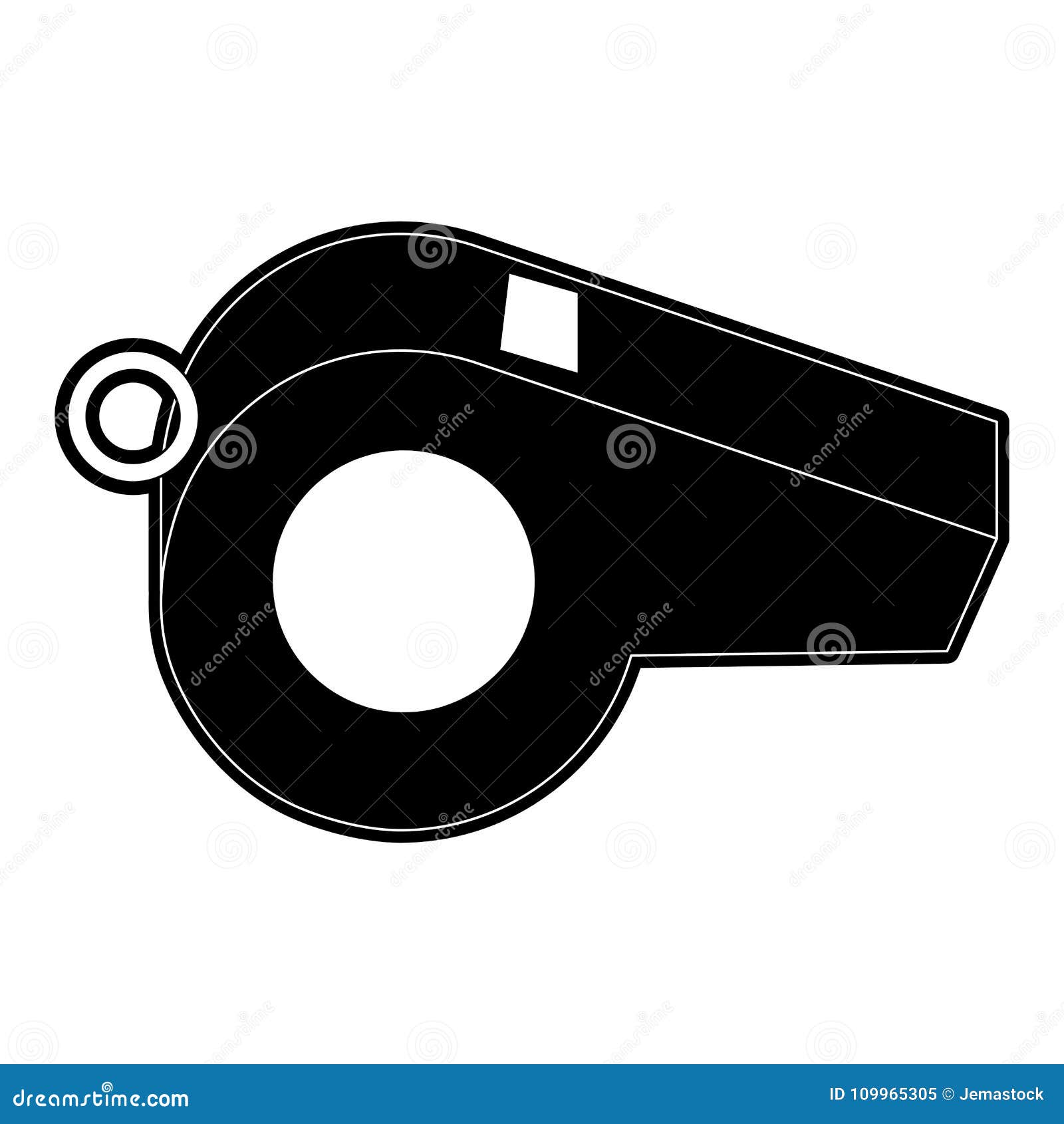 Referee whistle isolated stock vector. Illustration of game - 109965305