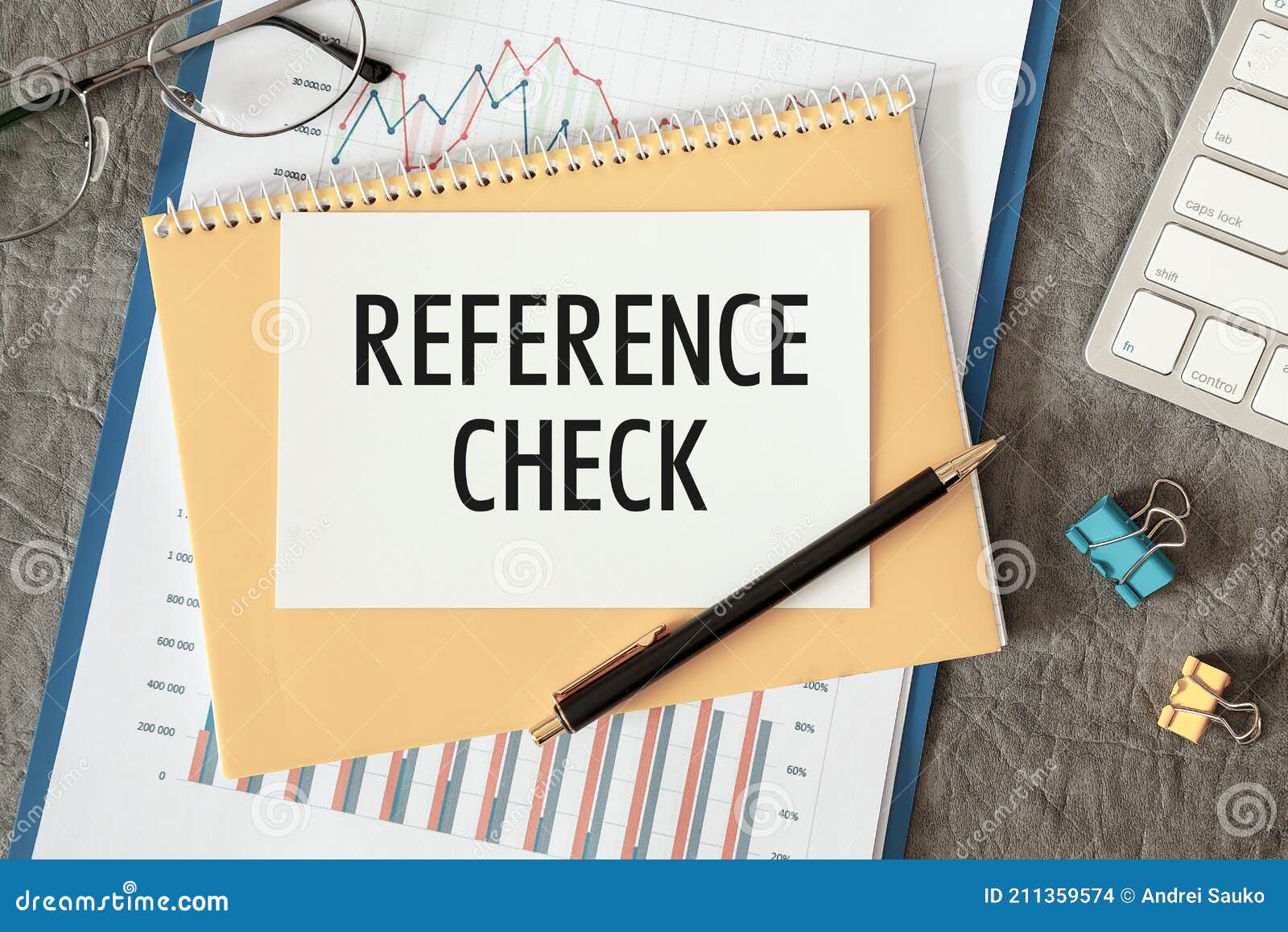 REFERENCE CHECK is Written in a Document on the Office Desk Stock Photo ...