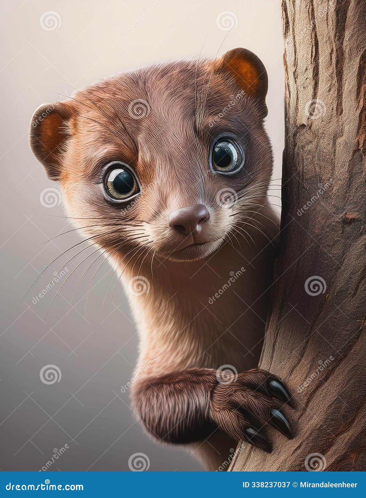Weasel in a tree stock image. Image of wild, face, tree - 338237037