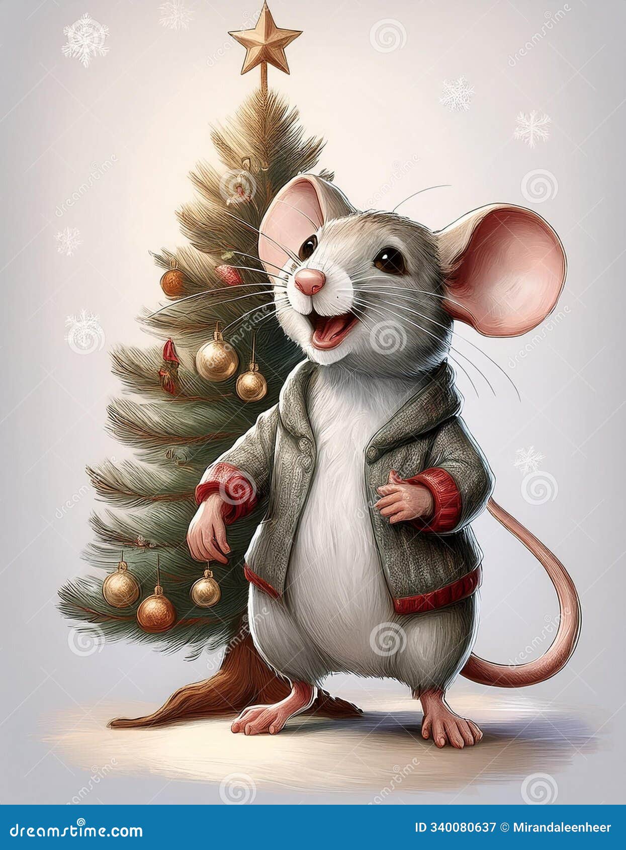Christmas mouse cartoon stock image. Image of santa - 340080637