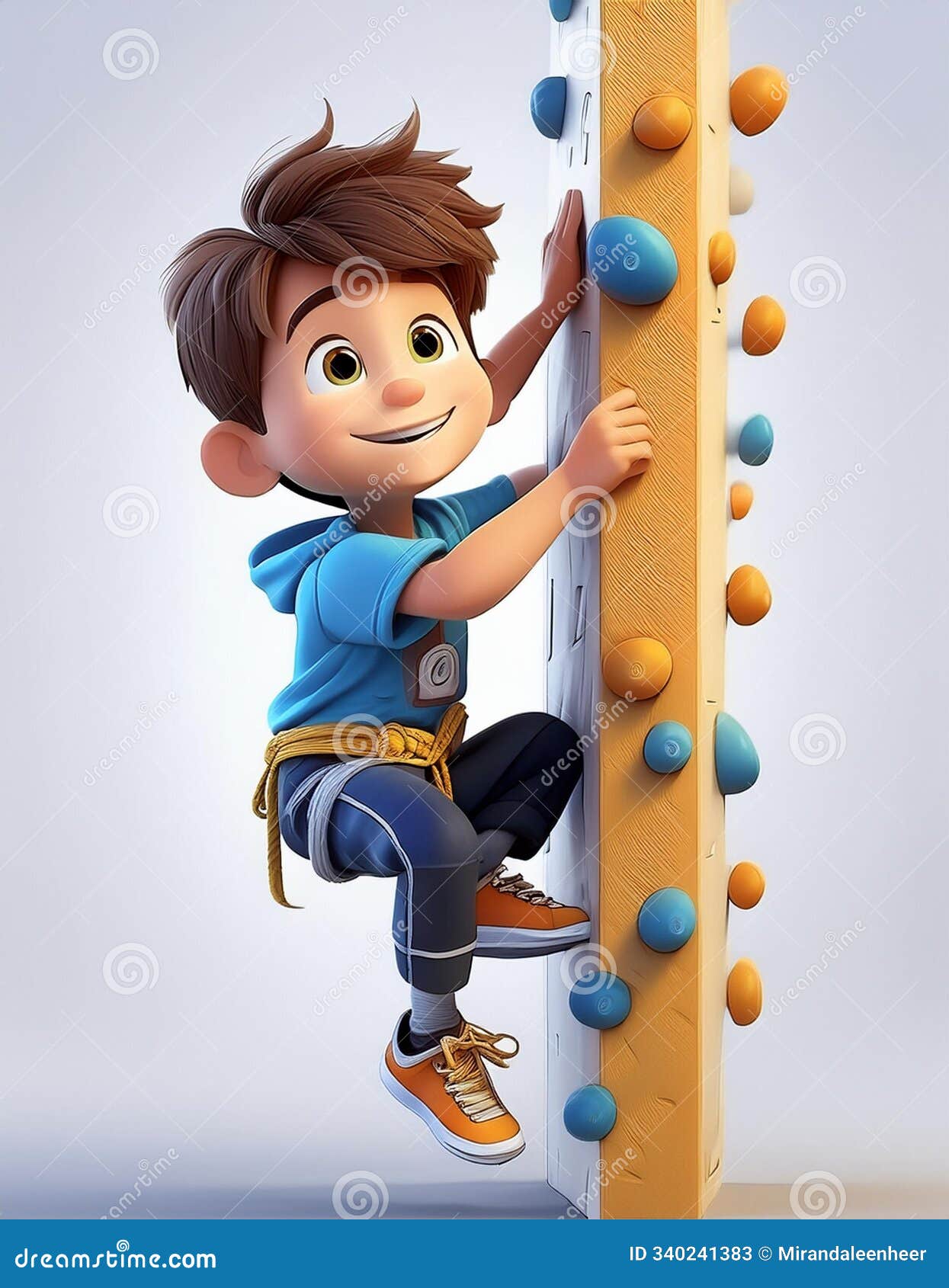 Child at Climbing Wall Cartoon Stock Image - Image of child, indoor ...