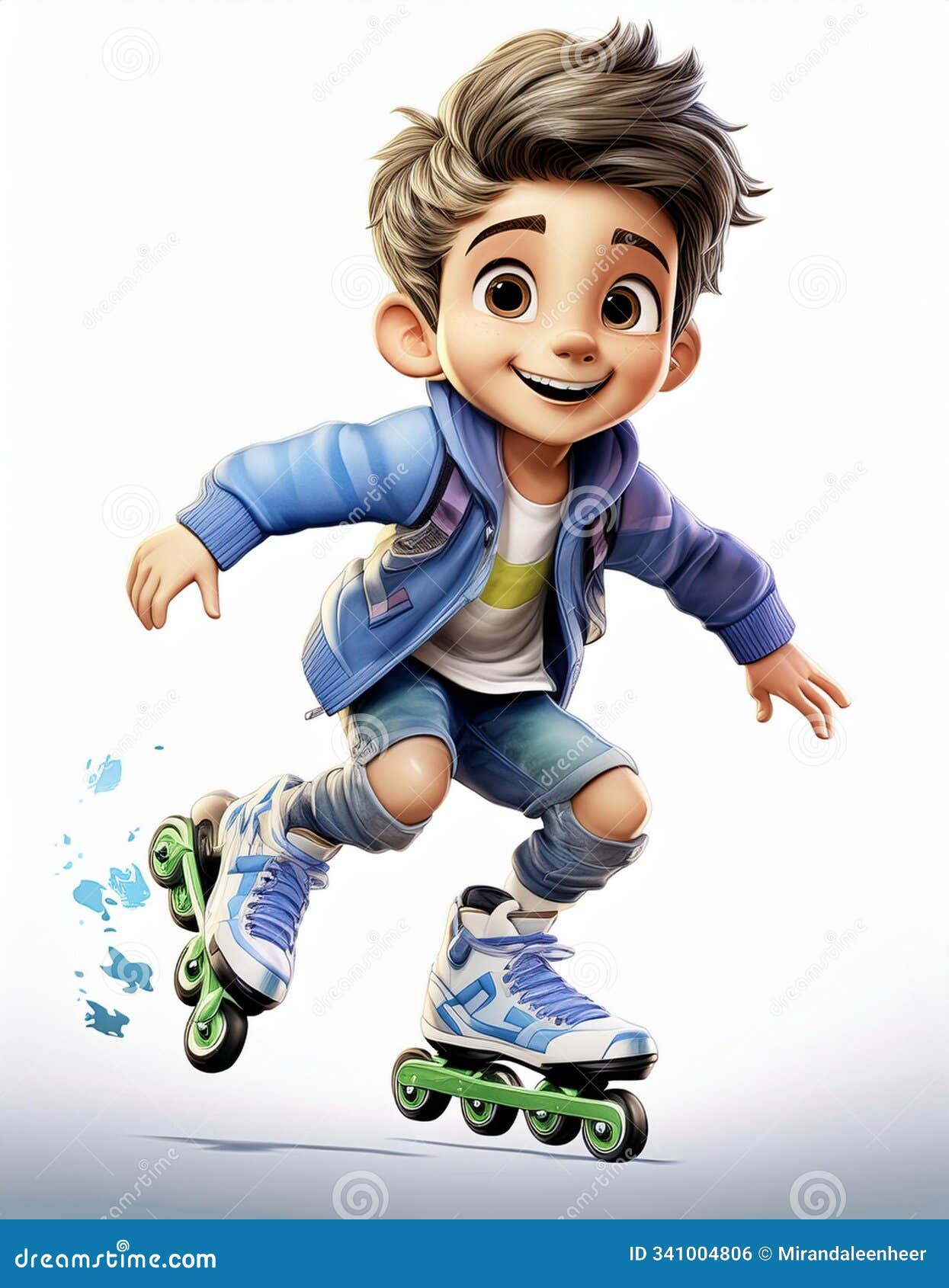 Child skating cartoon stock photo. Image of girl, children - 341004806