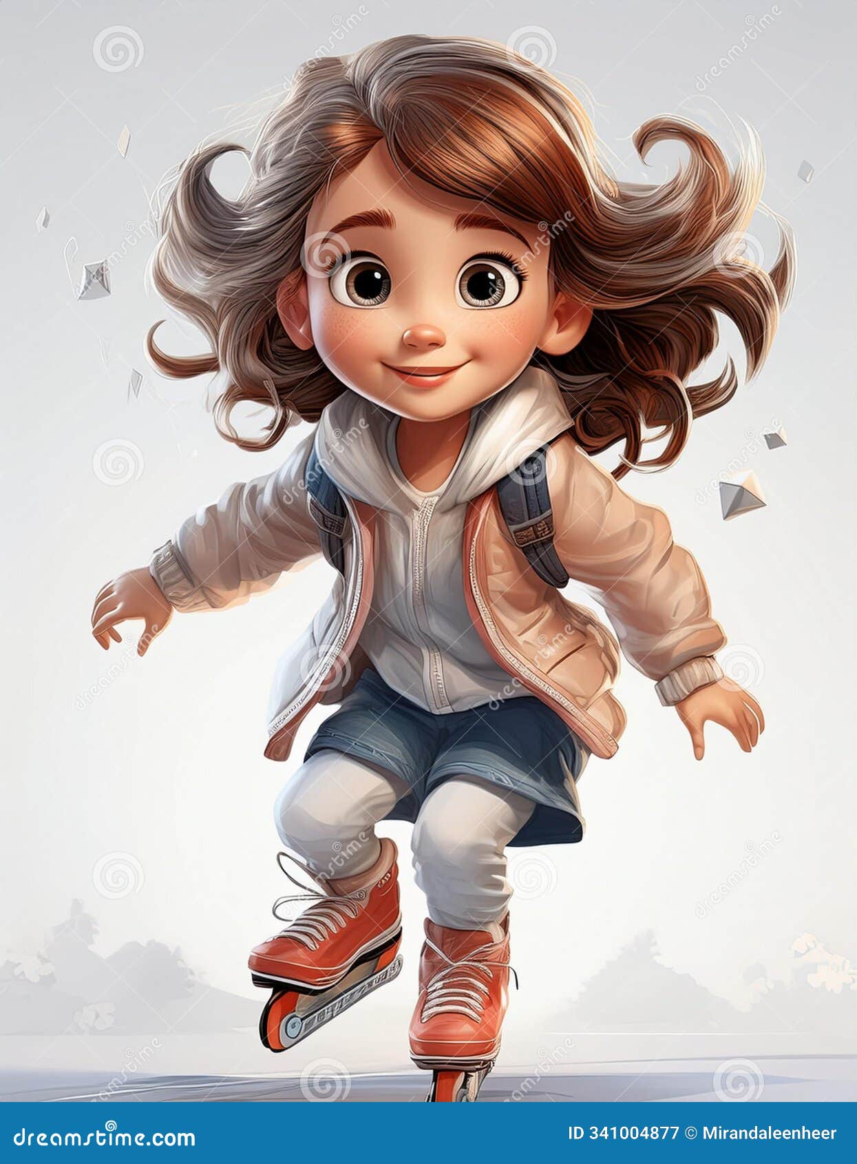 Child skating cartoon stock image. Image of funny, skates - 341004877