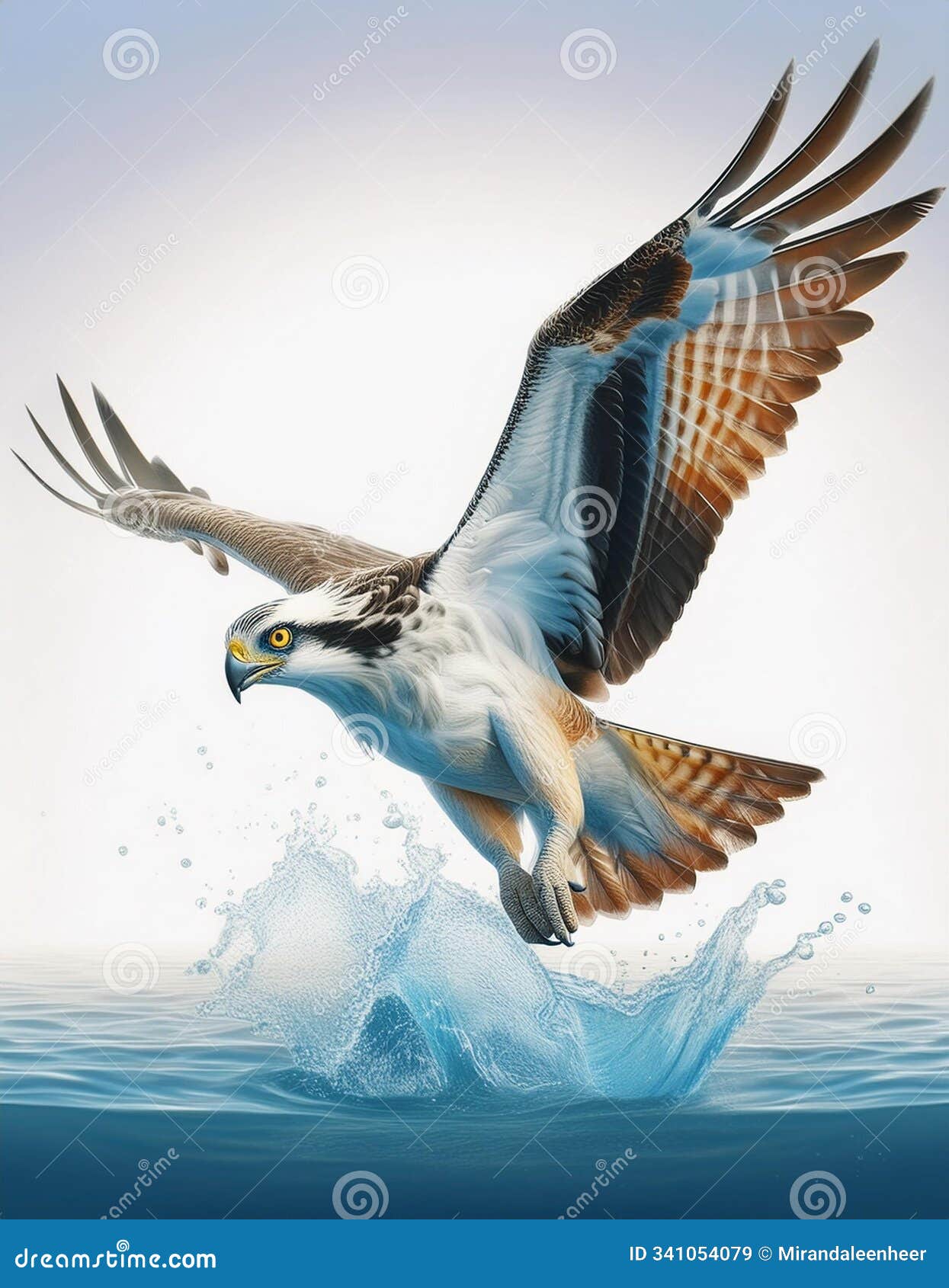 Osprey in water cartoon stock image. Image of birds - 341054079