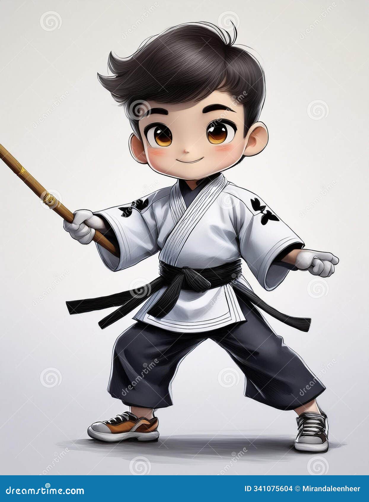 Child Training Aikido Cartoon Stock Illustration - Illustration of dojo ...