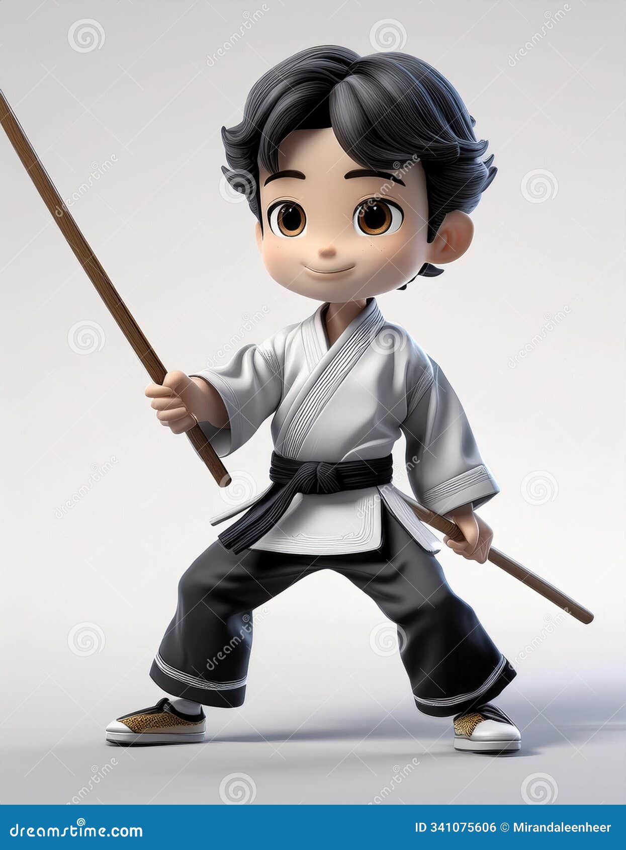 Child Training Aikido Cartoon Stock Illustration - Illustration of ...