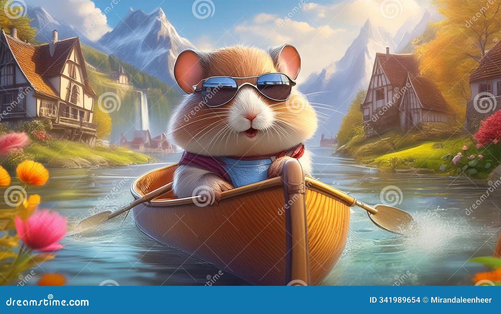 Hamster in boat cartoon stock photo. Image of boat, funny - 341989654