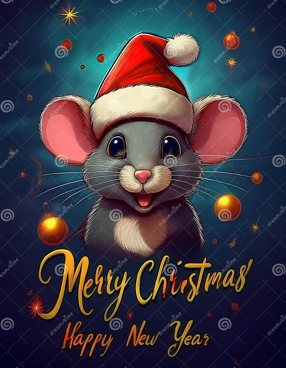 Christmas mouse cartoon stock photo. Image of christmas - 343298282