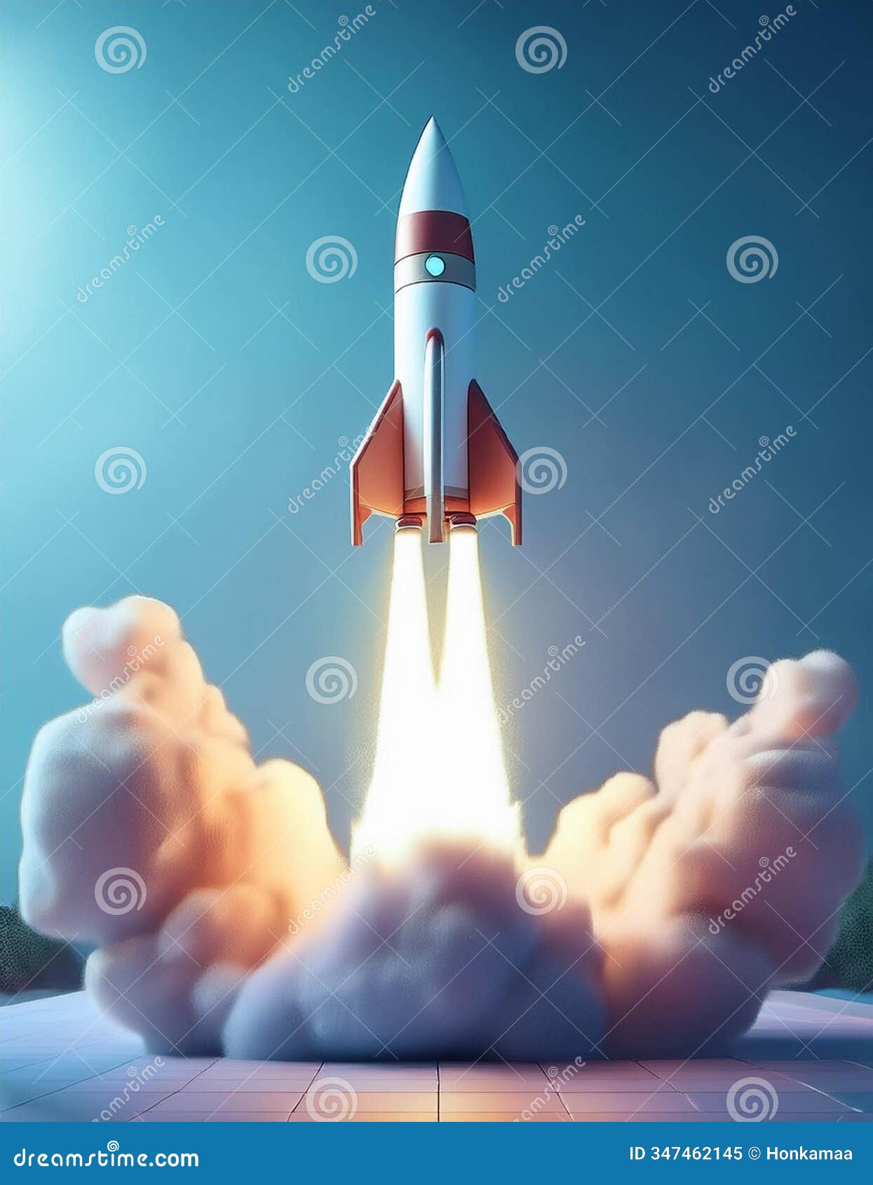Rocket taking off stock illustration. Illustration of reference - 347462145