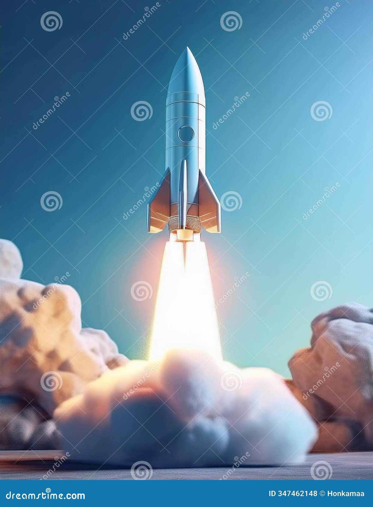 Rocket Taking Off From Computer Screen, Symbol Of New Business Start Up ...