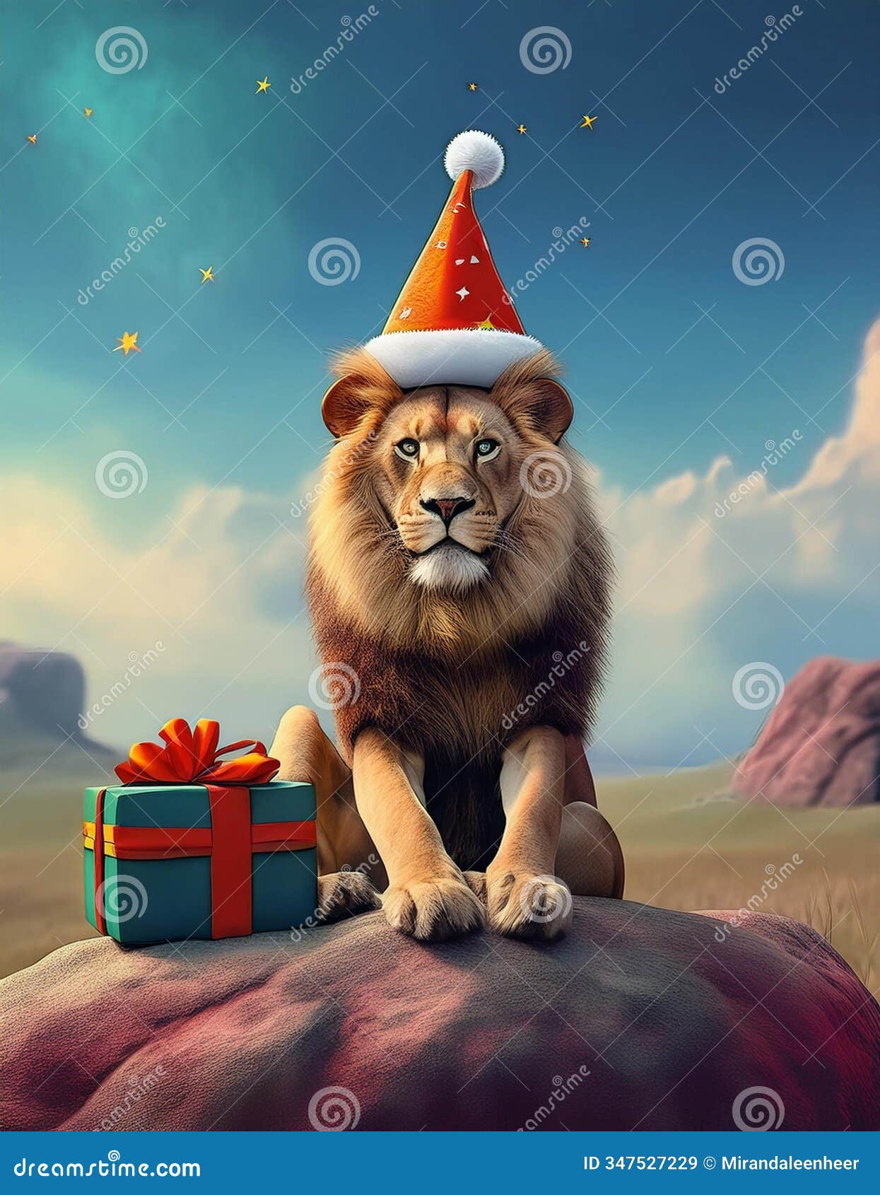 Christmas Lion Icon Is A Creative Depiction Of A Lion Vector ...