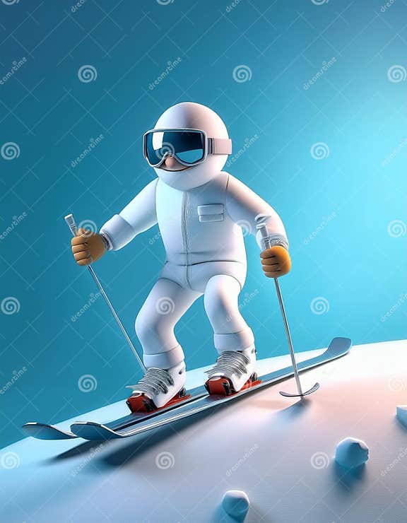 Person skiing cartoon stock illustration. Illustration of comics ...