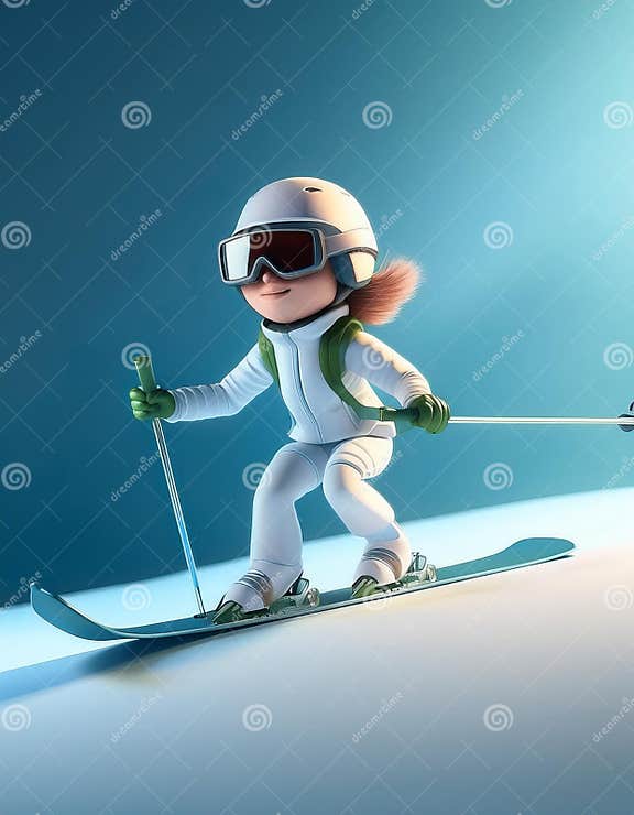 Person skiing cartoon stock illustration. Illustration of person ...