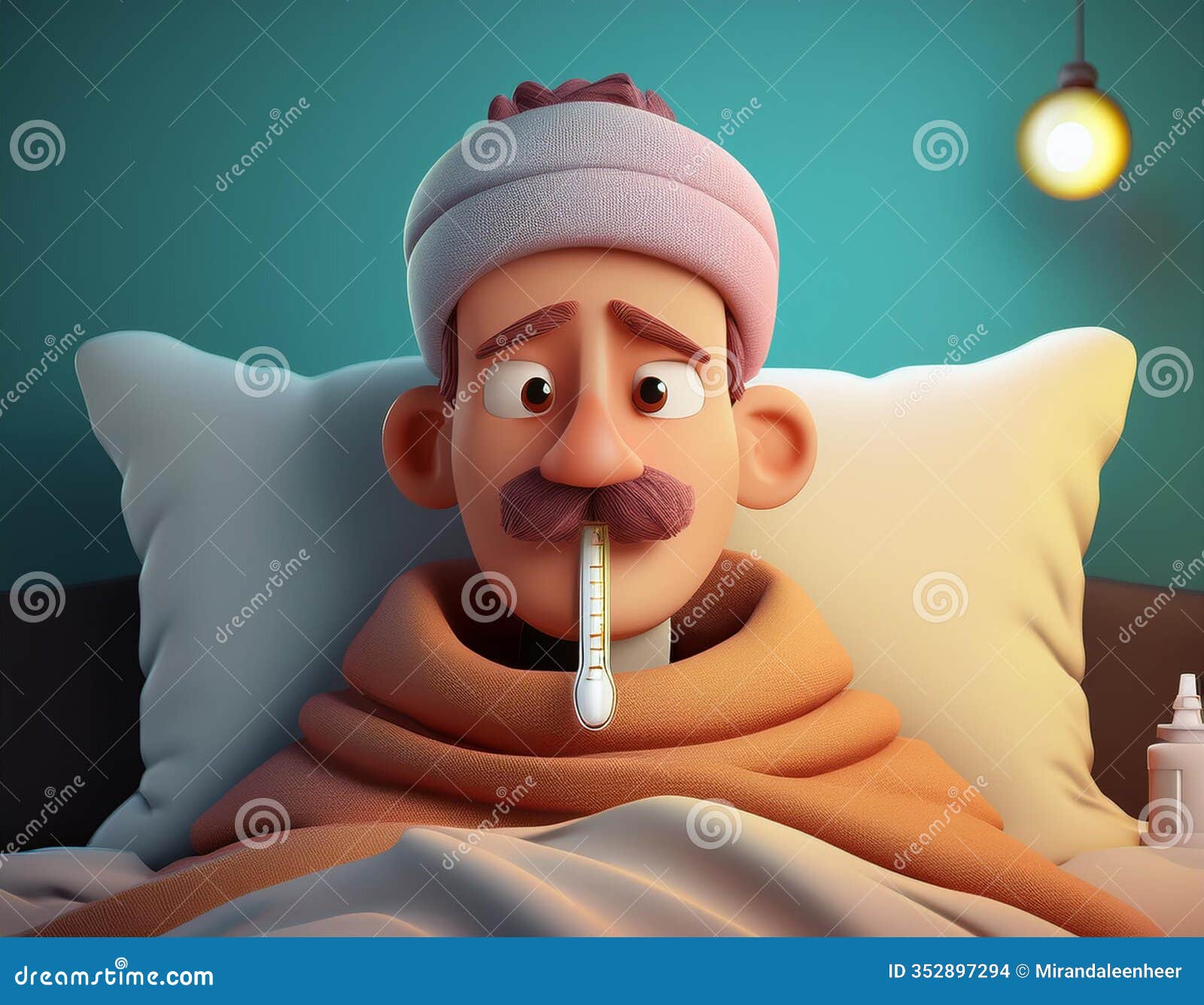 Person with flu cartoon stock illustration. Illustration of greeting ...